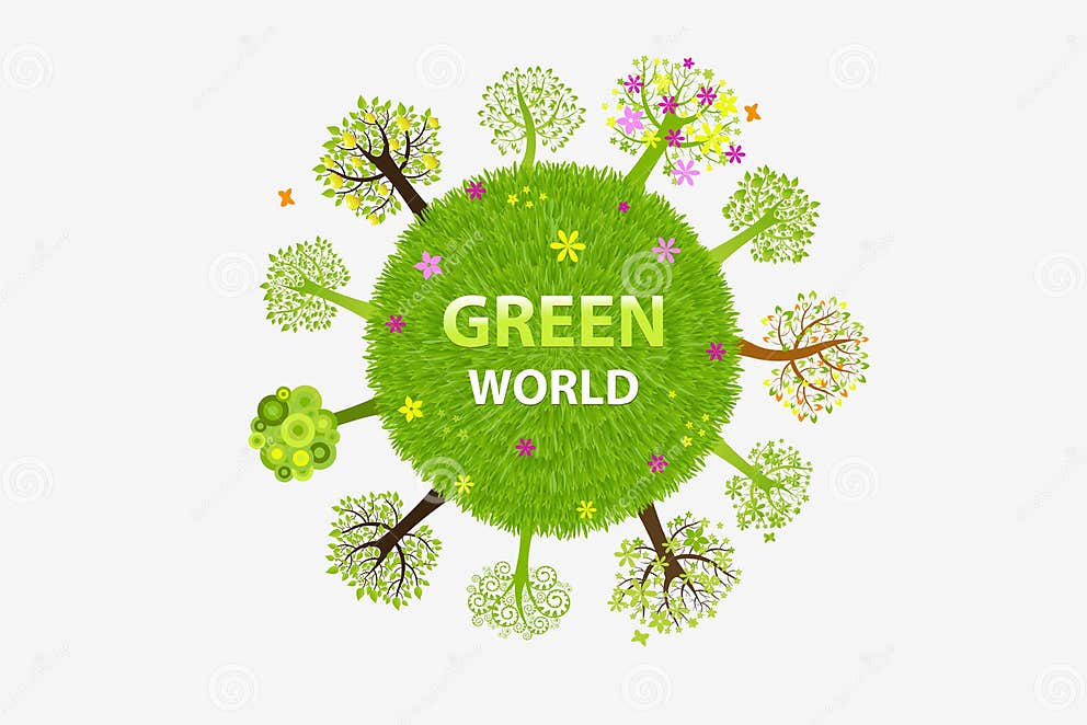 Green World. Vector stock vector. Illustration of growing - 16655399