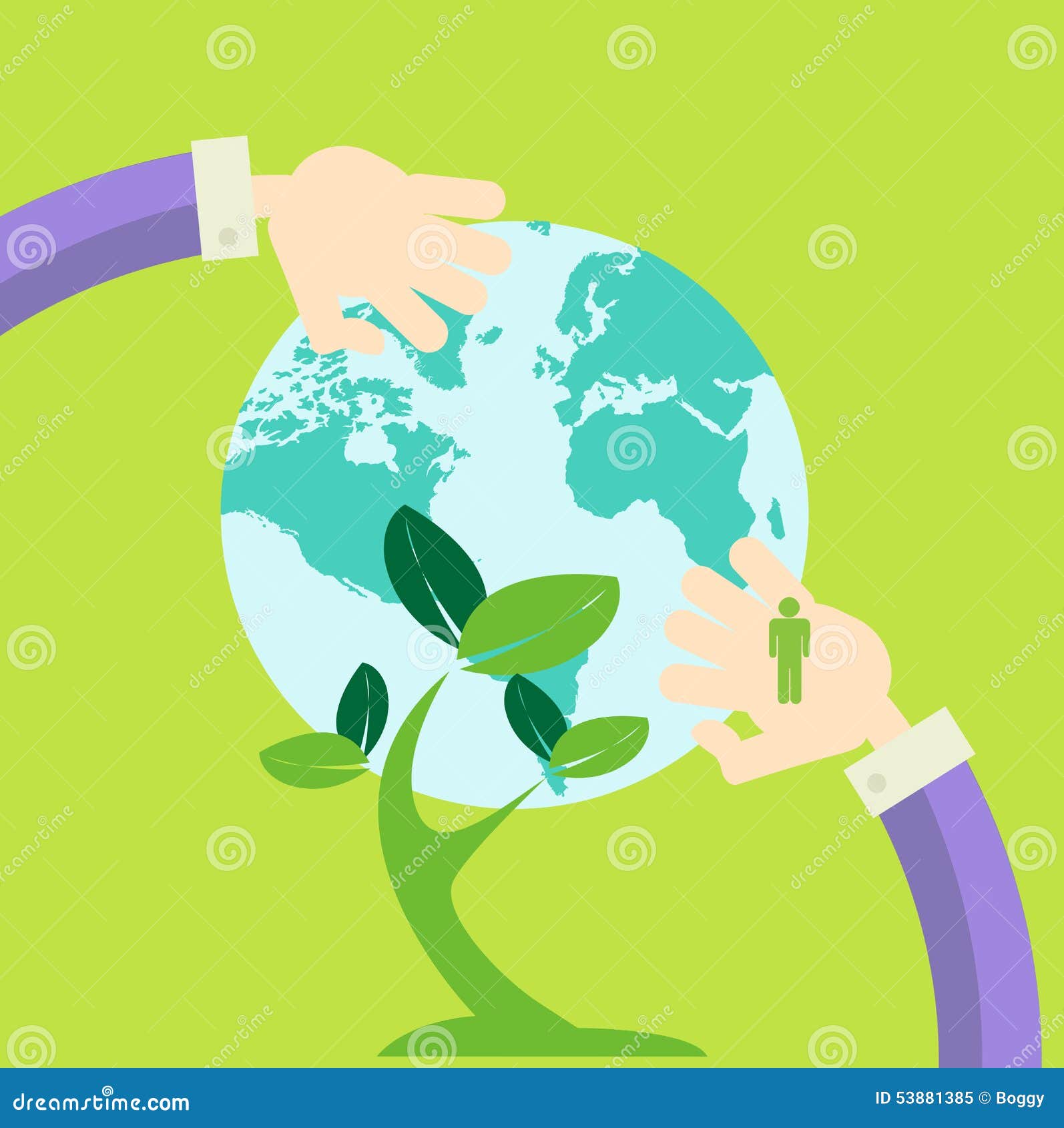Green world stock vector. Illustration of nature, circle - 53881385