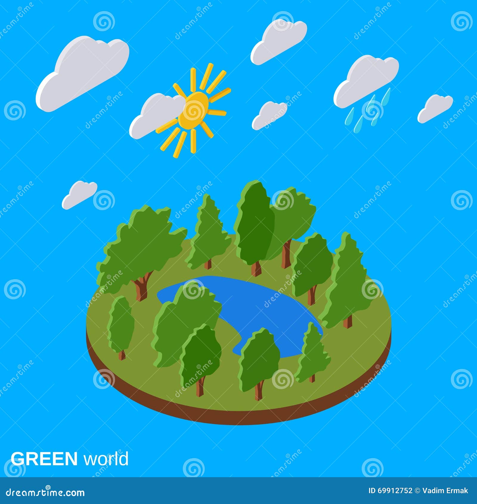 Green World Vector Illustration Stock Vector - Illustration of green ...
