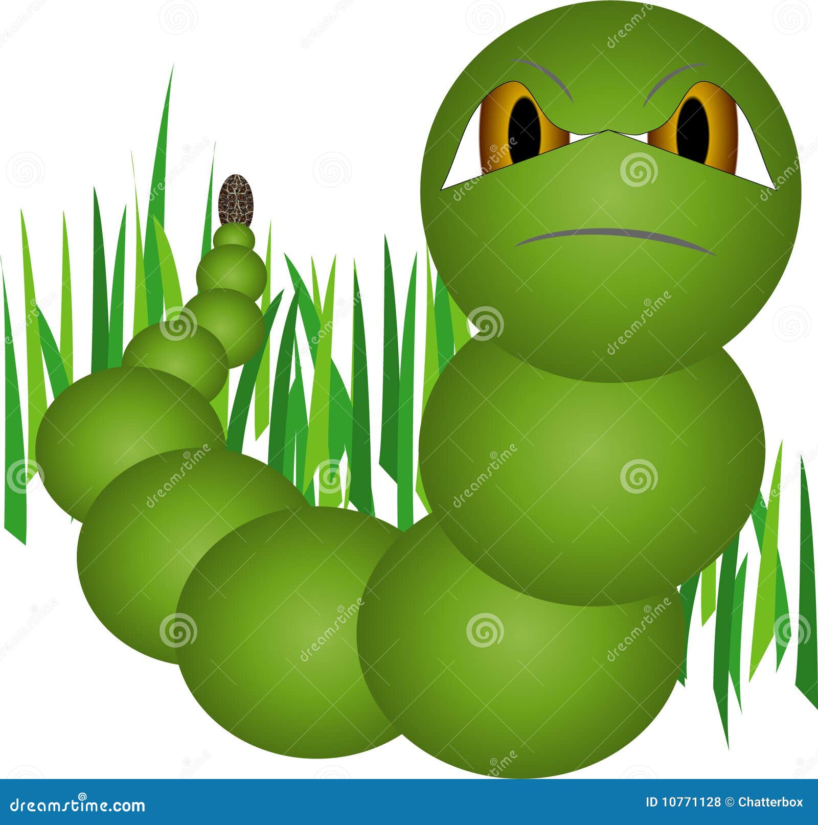 Green worm stock vector. Illustration of reptile, snake - 10771128