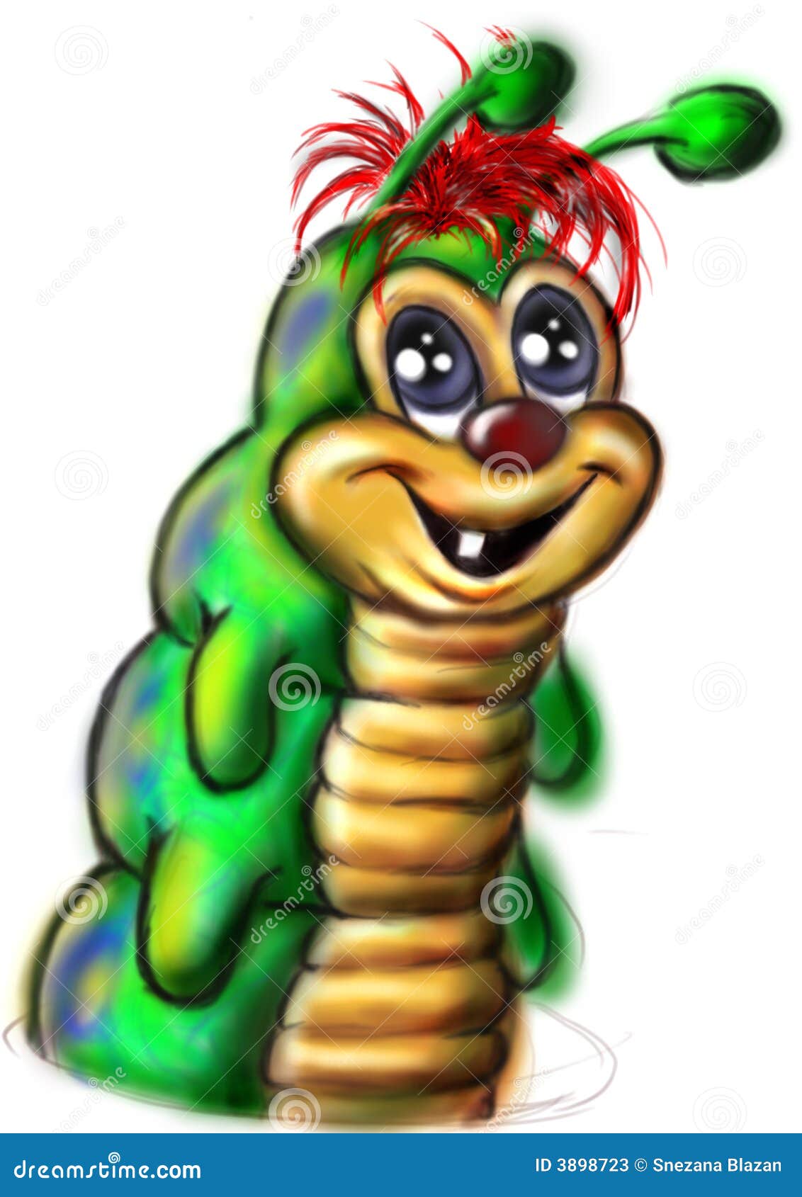 Green worm stock illustration. Illustration of worm, eyes - 3898723