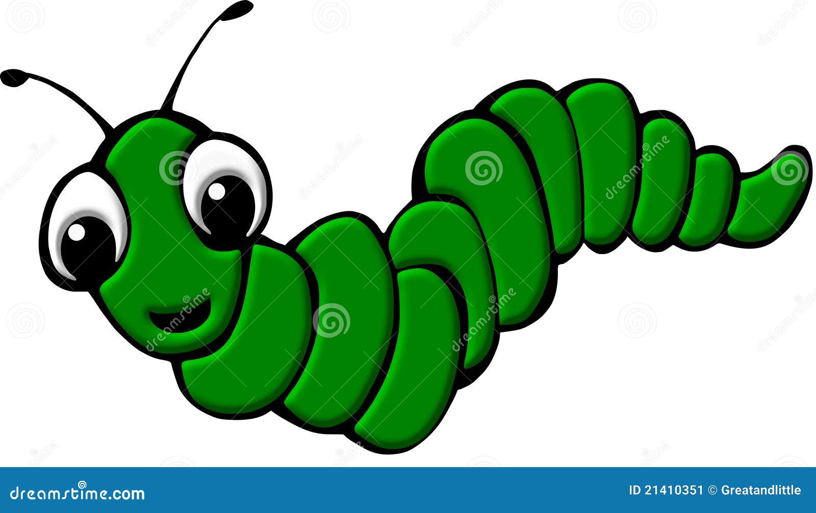 Green worm illustration stock vector. Illustration of eyes - 21410351