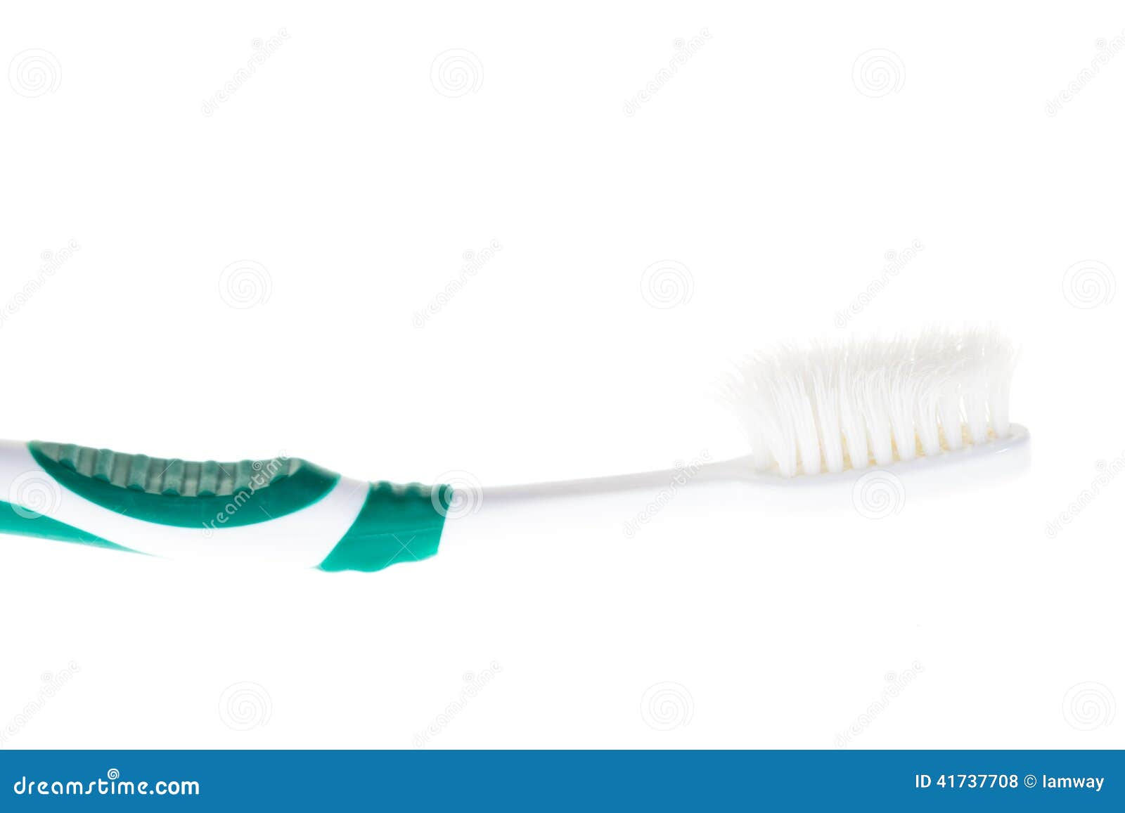 Green Worn Toothbrush on Isolated White Background Stock Photo - Image ...