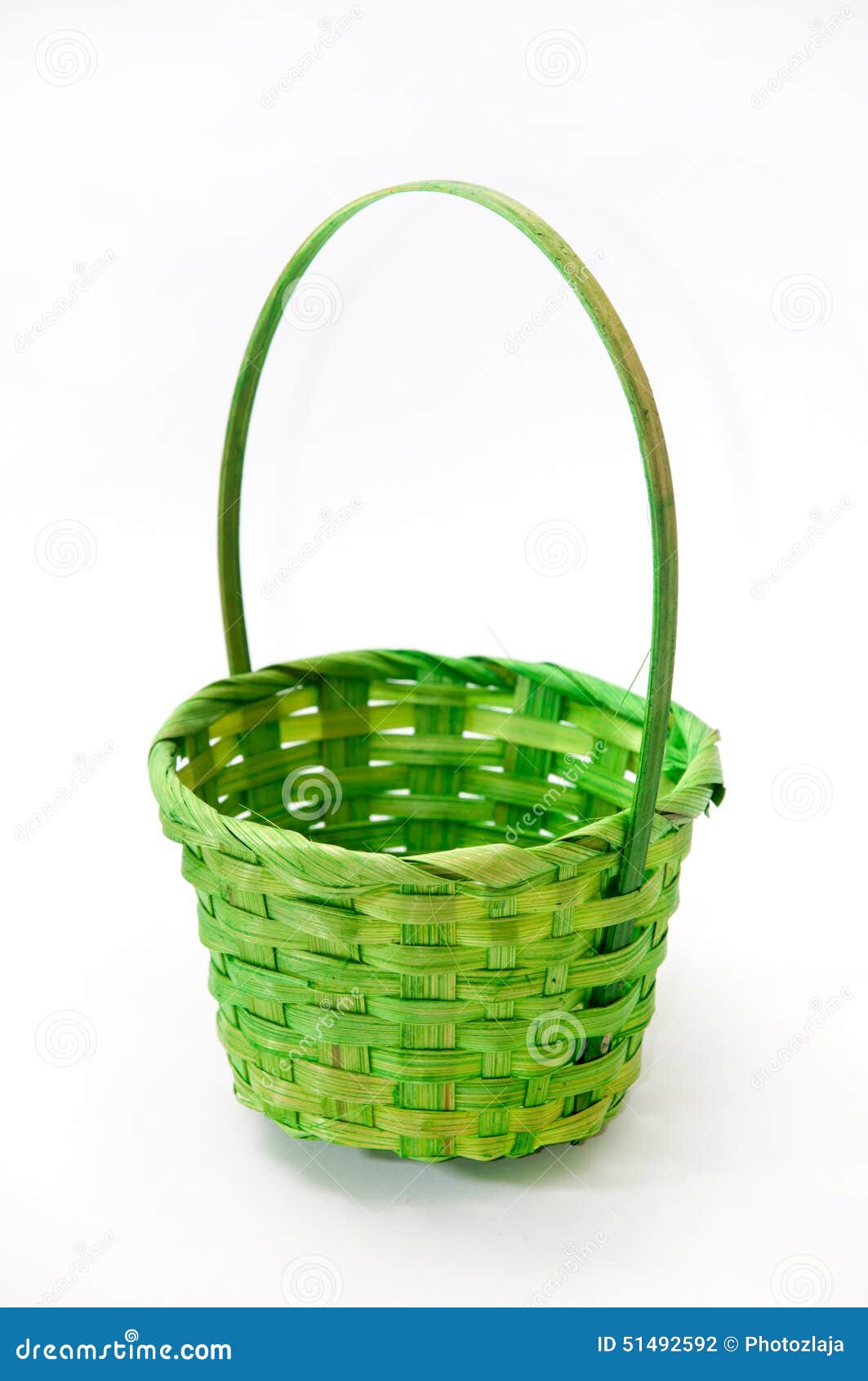 Green Woven Basket on the White Background Stock Photo - Image of fiber ...