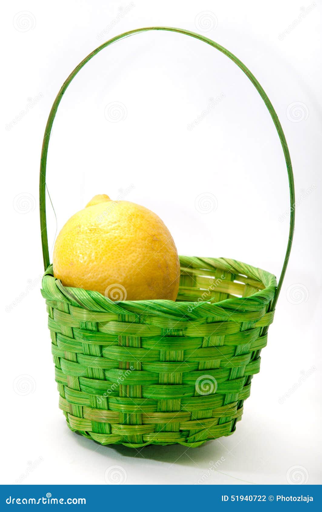 Green Woven Basket on the White Background Stock Photo - Image of carry ...