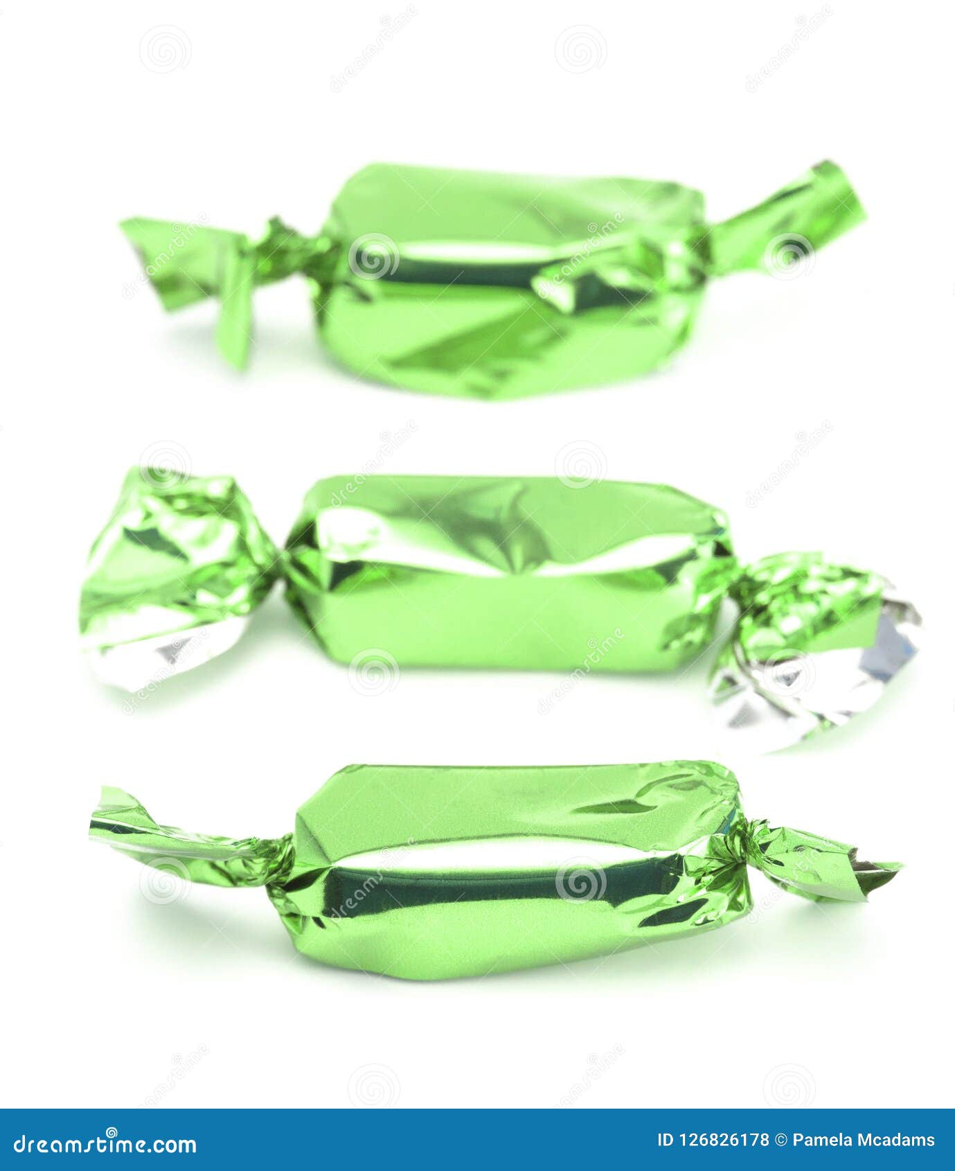 Green Wrapped Candy stock photo. Image of paper, isolated - 126826178