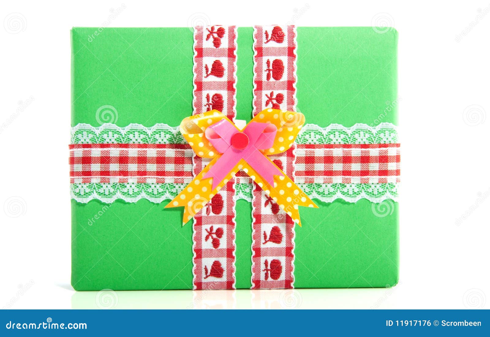 Green wrapped gift stock photo. Image of xmas, present - 11917176
