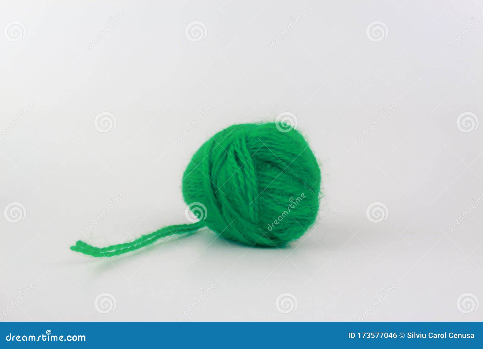 Green Yarn Closeup on White Background Stock Photo - Image of bright ...