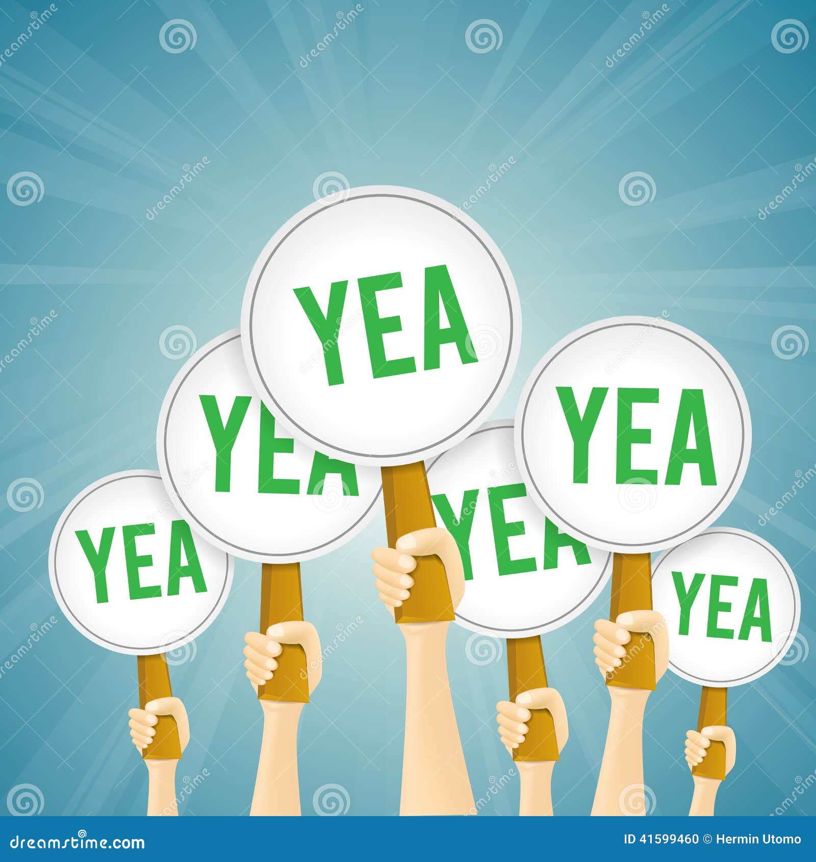 Green Yea Affirm SIgn stock illustration. Illustration of achievement ...