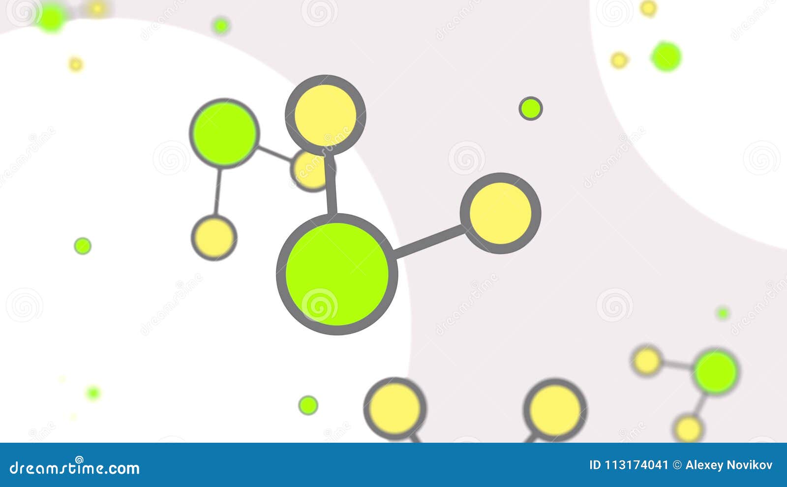 Green and Yellow Cartoon Molecule Models. Loopable Animation Stock ...