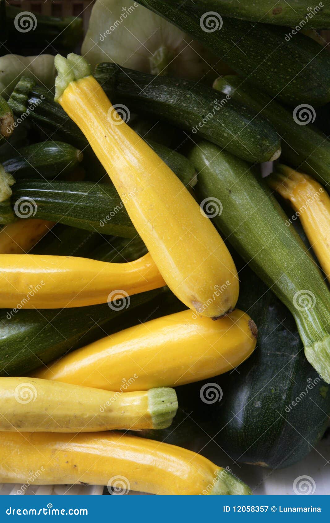 Green and Yellow Courgette in the Marketplace Stock Image - Image of ...