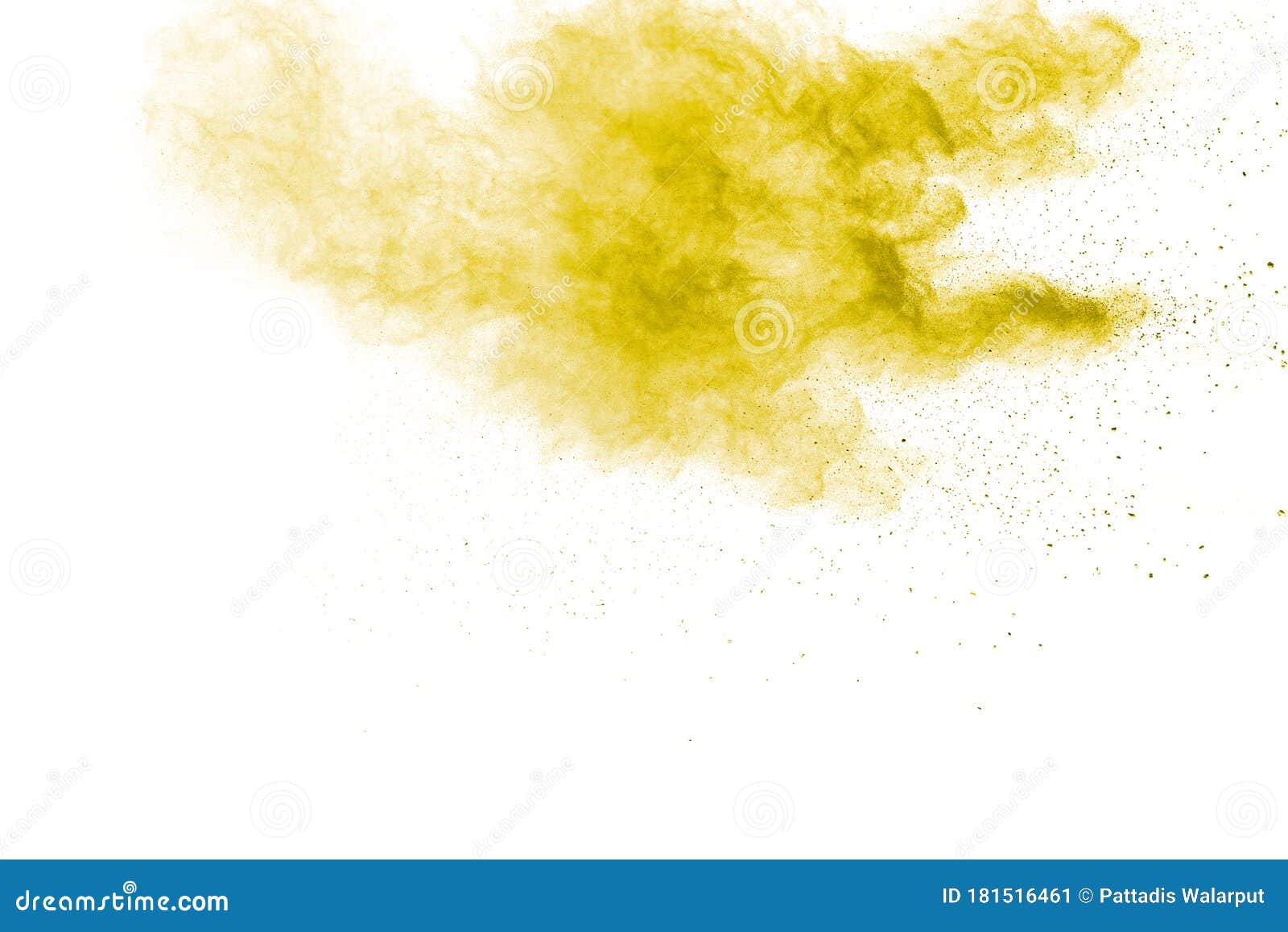 Green Yellow Dust Splash.Green Yellow Color Powder Explosion Cloud on ...