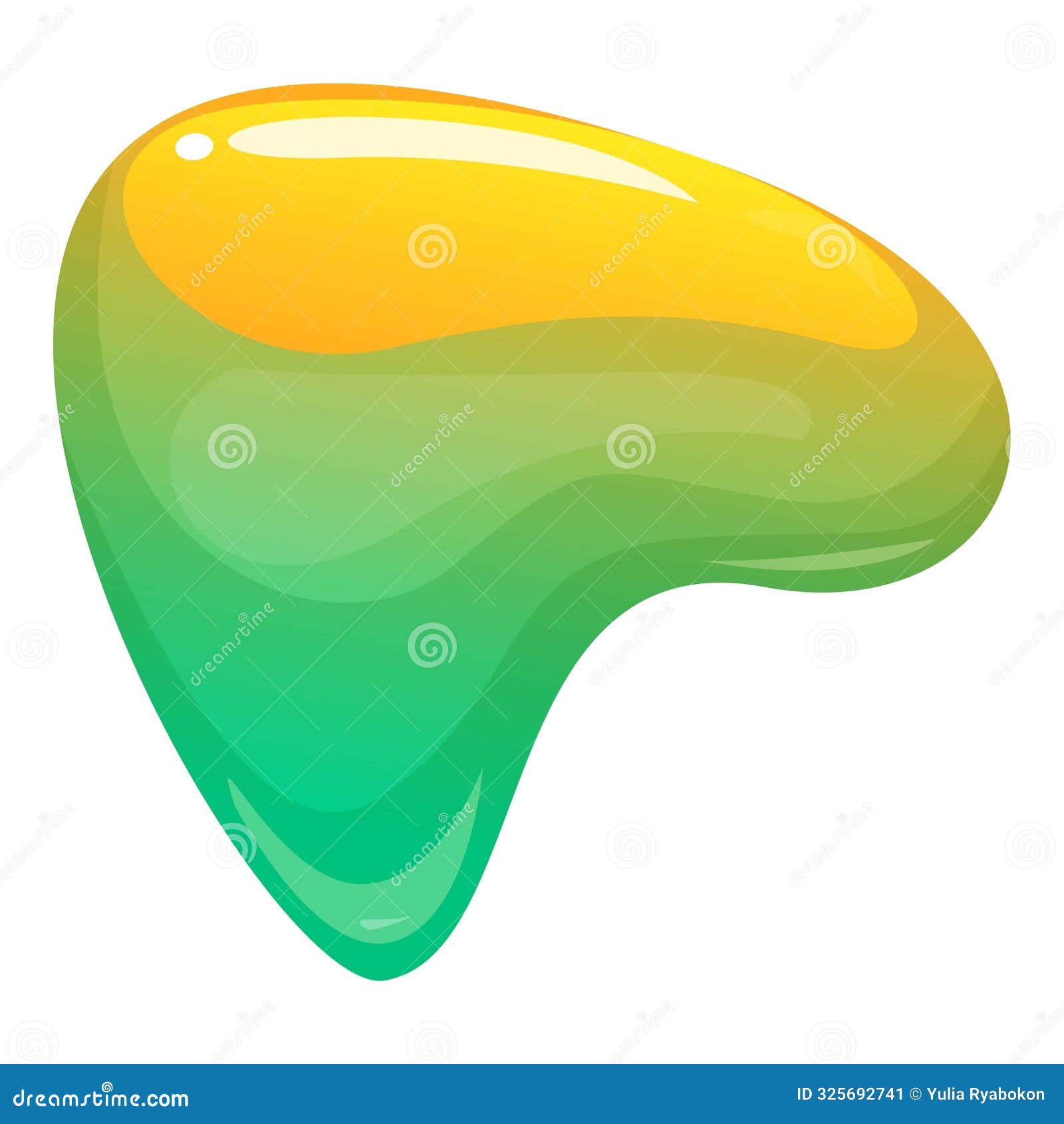 Green and Yellow Gradient Blob Flowing Downward Stock Vector ...