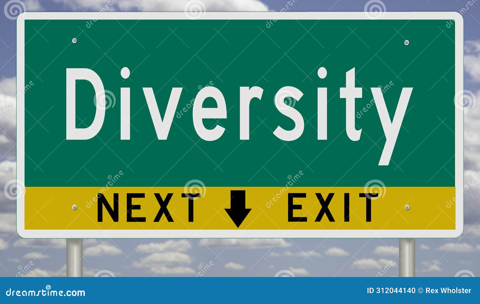 Green and Yellow Highway Sign for DIVERSITY Stock Illustration ...