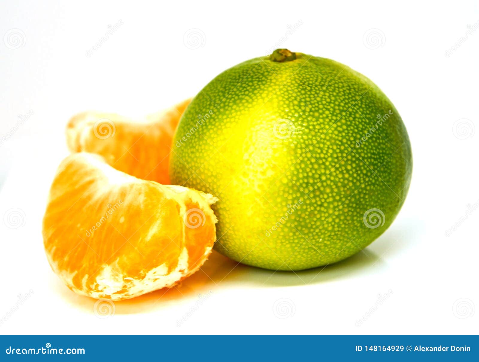 Green Yellow Mandarin Isolated Stock Image - Image of green, lemon ...
