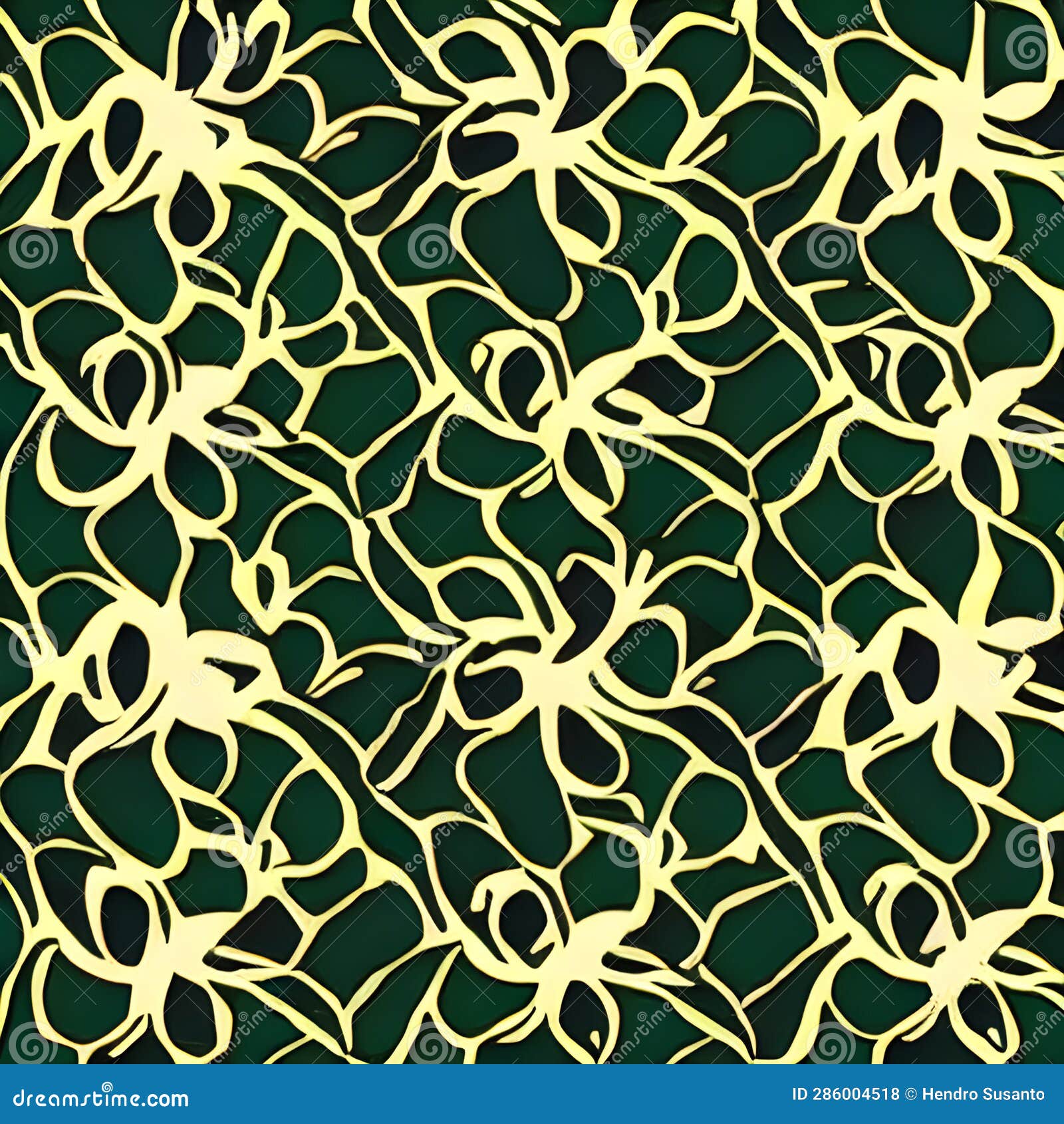 Green Yellow Pattern Batik Like Design Stock Illustration ...