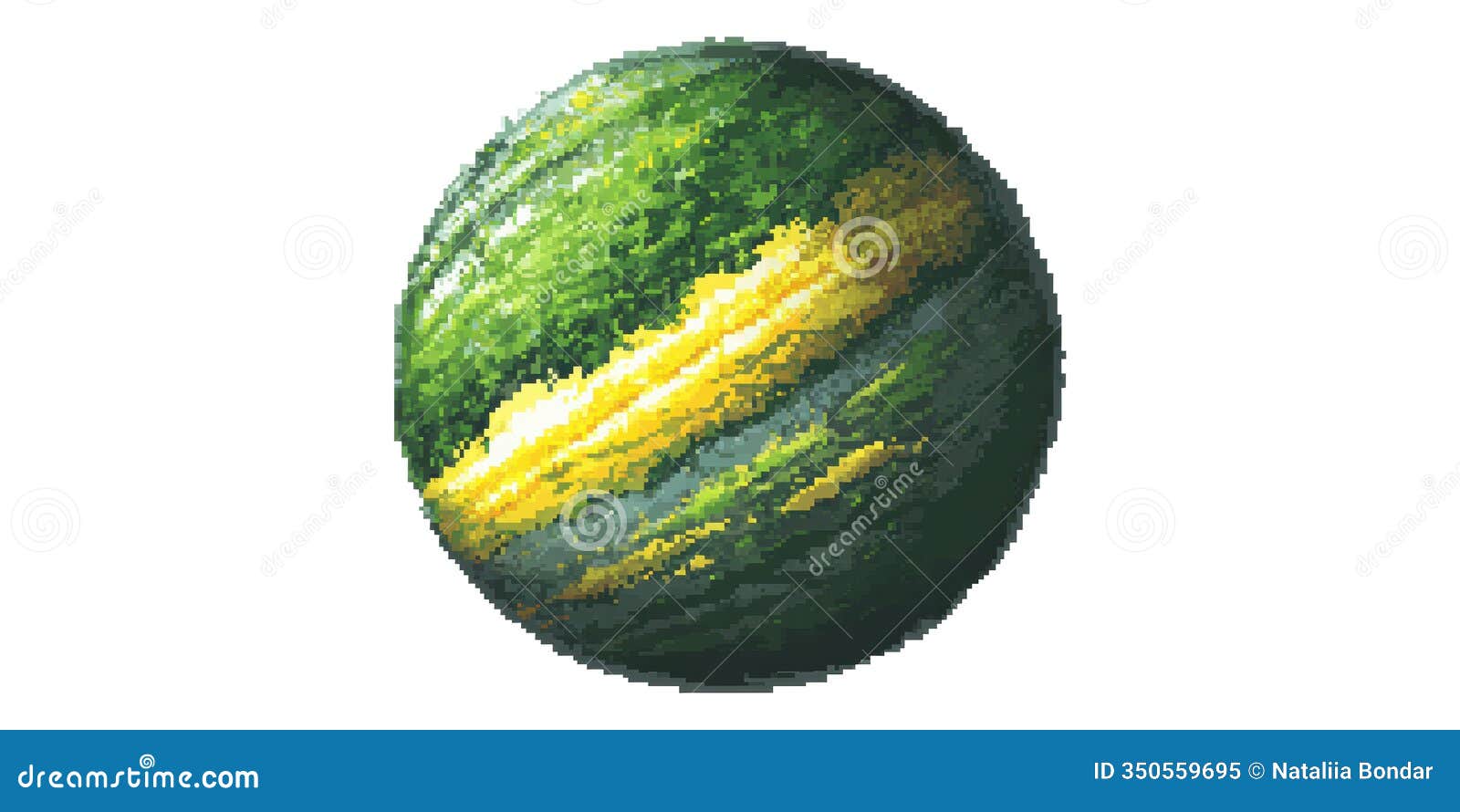 Green and Yellow Planet in Pixel Art Isolated on Transparent Background ...