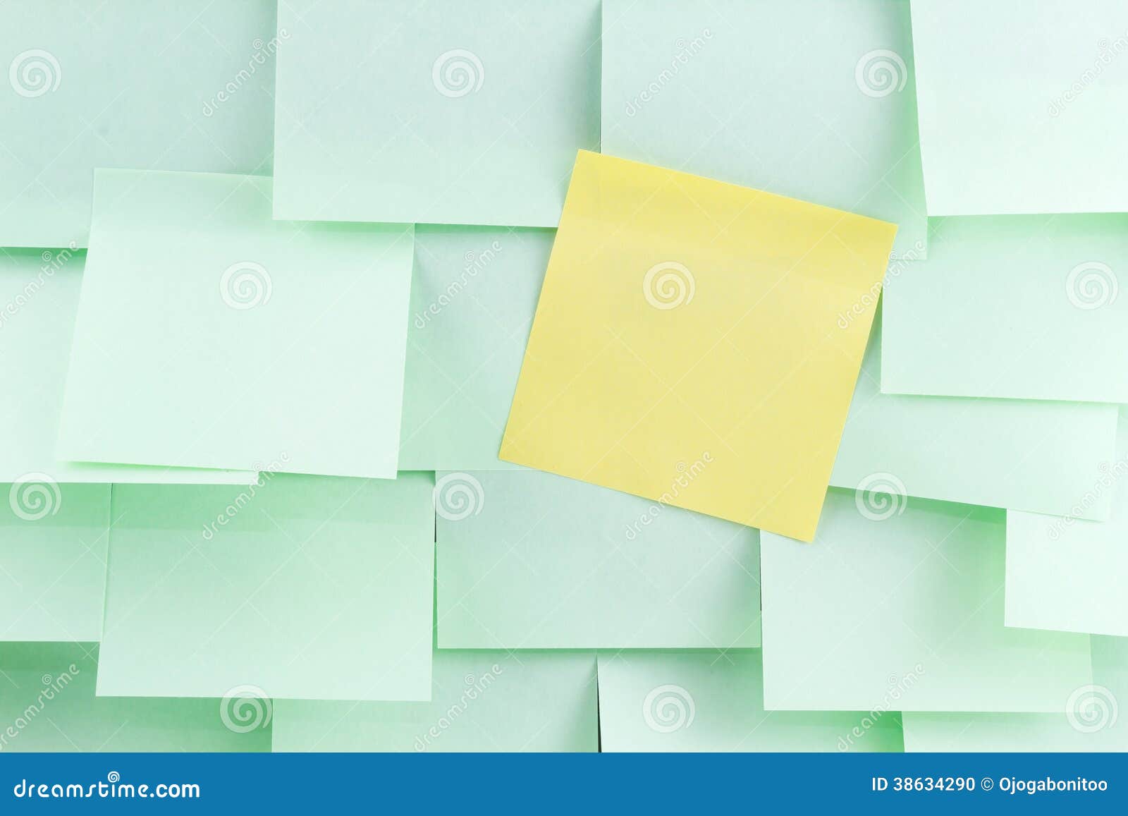 Green and Yellow Post-it Note Stock Photo - Image of reminder, message ...