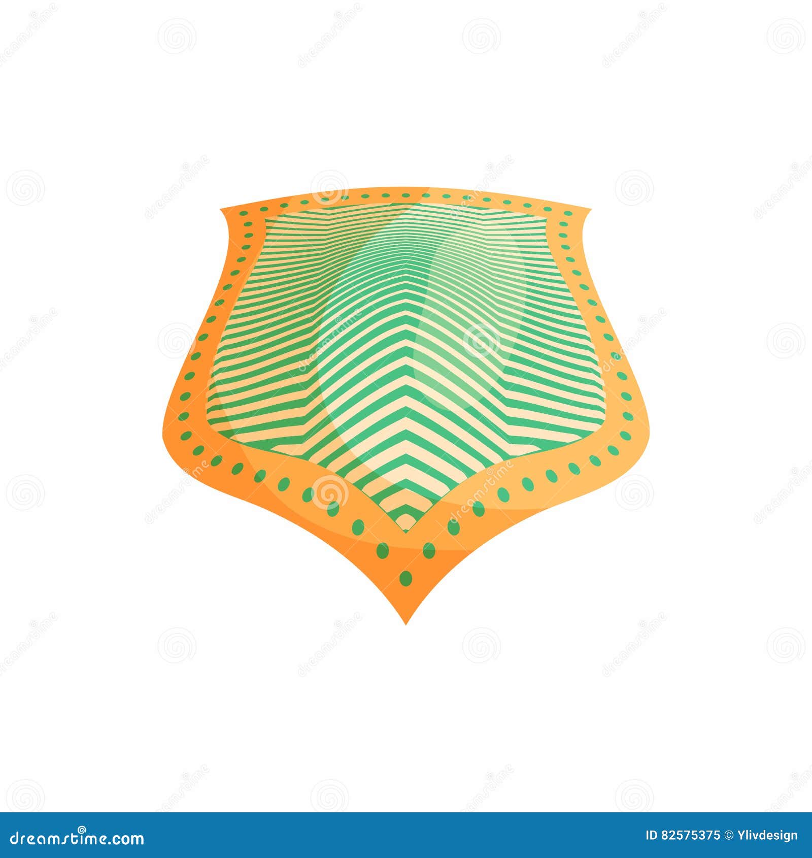 Green and Yellow Shield Icon, Cartoon Style Stock Vector - Illustration ...