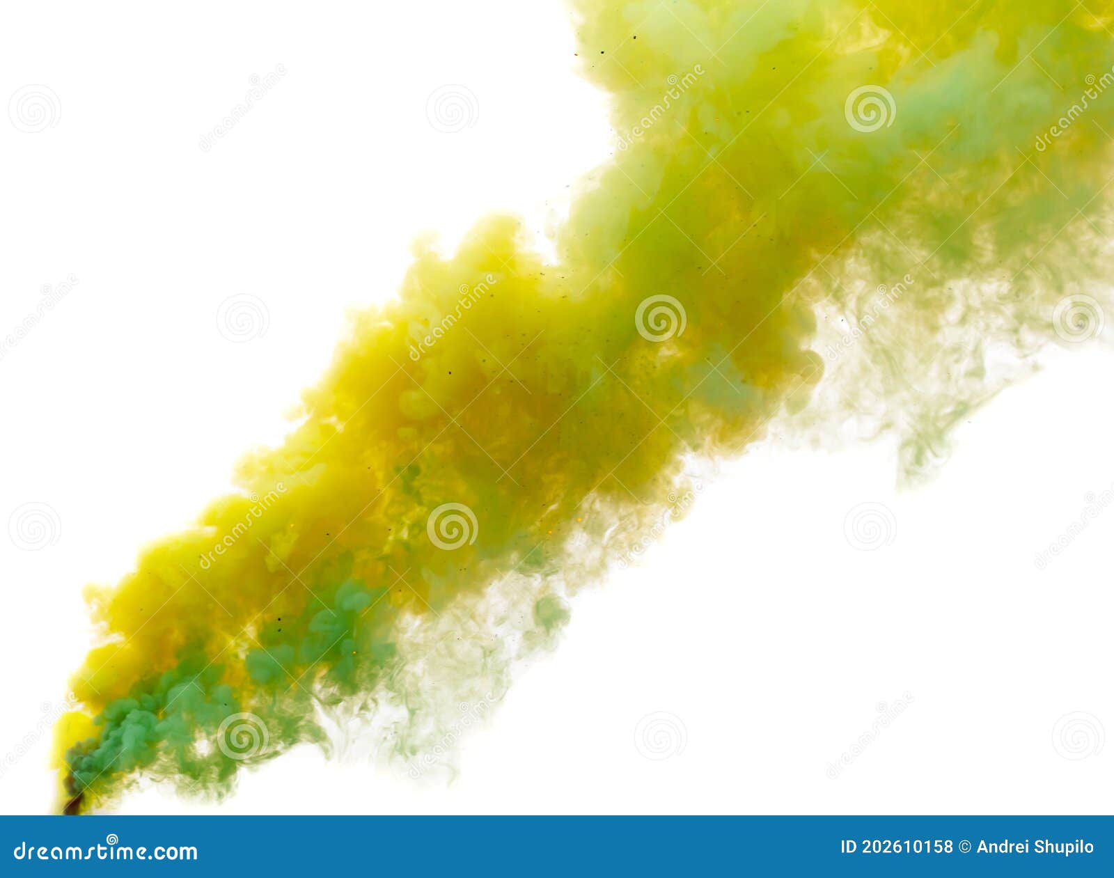 Green and Yellow Smoke Isolated on a White Stock Photo - Image of ...