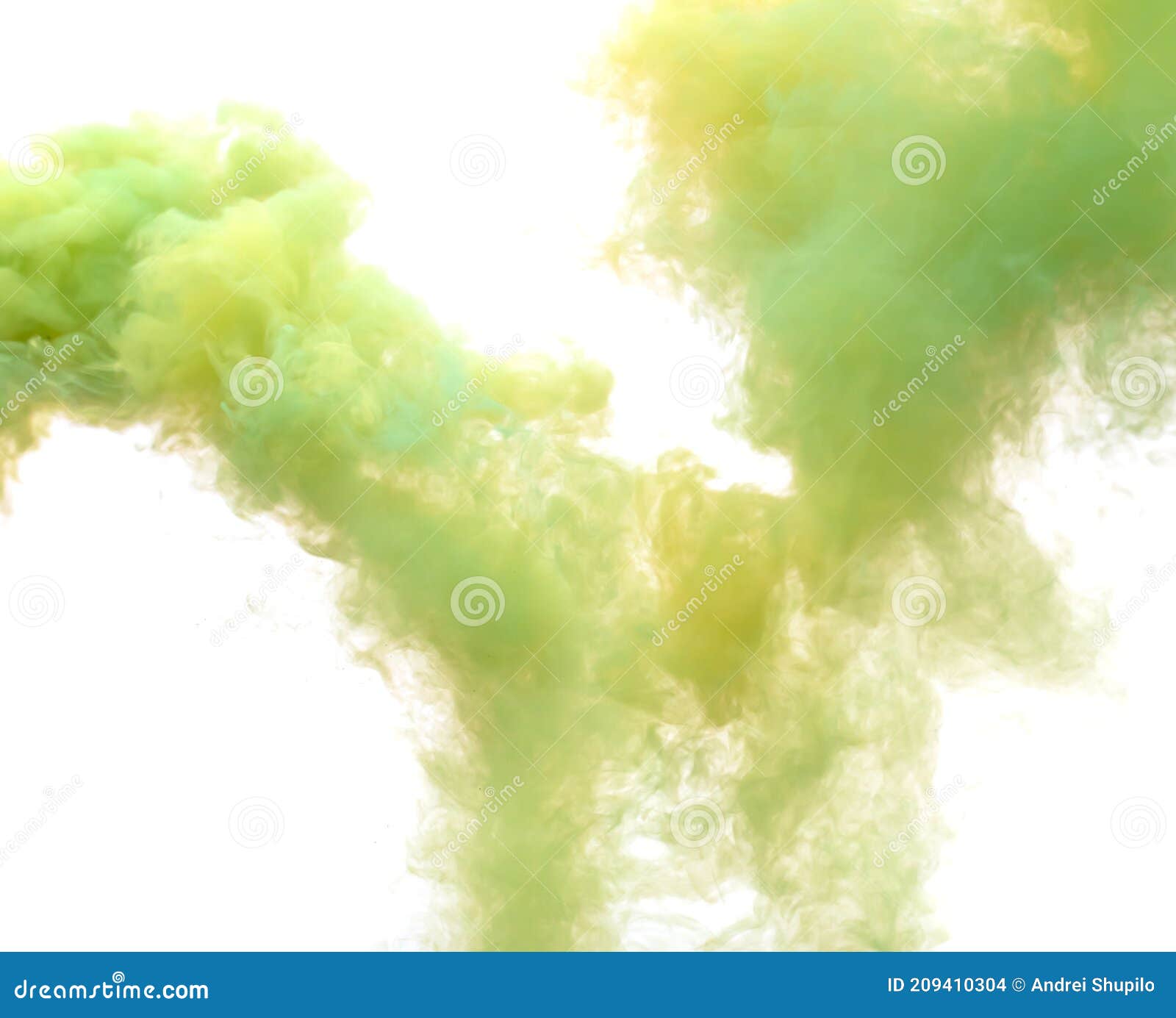 Green and Yellow Smoke Isolated on a White Stock Photo - Image of ...