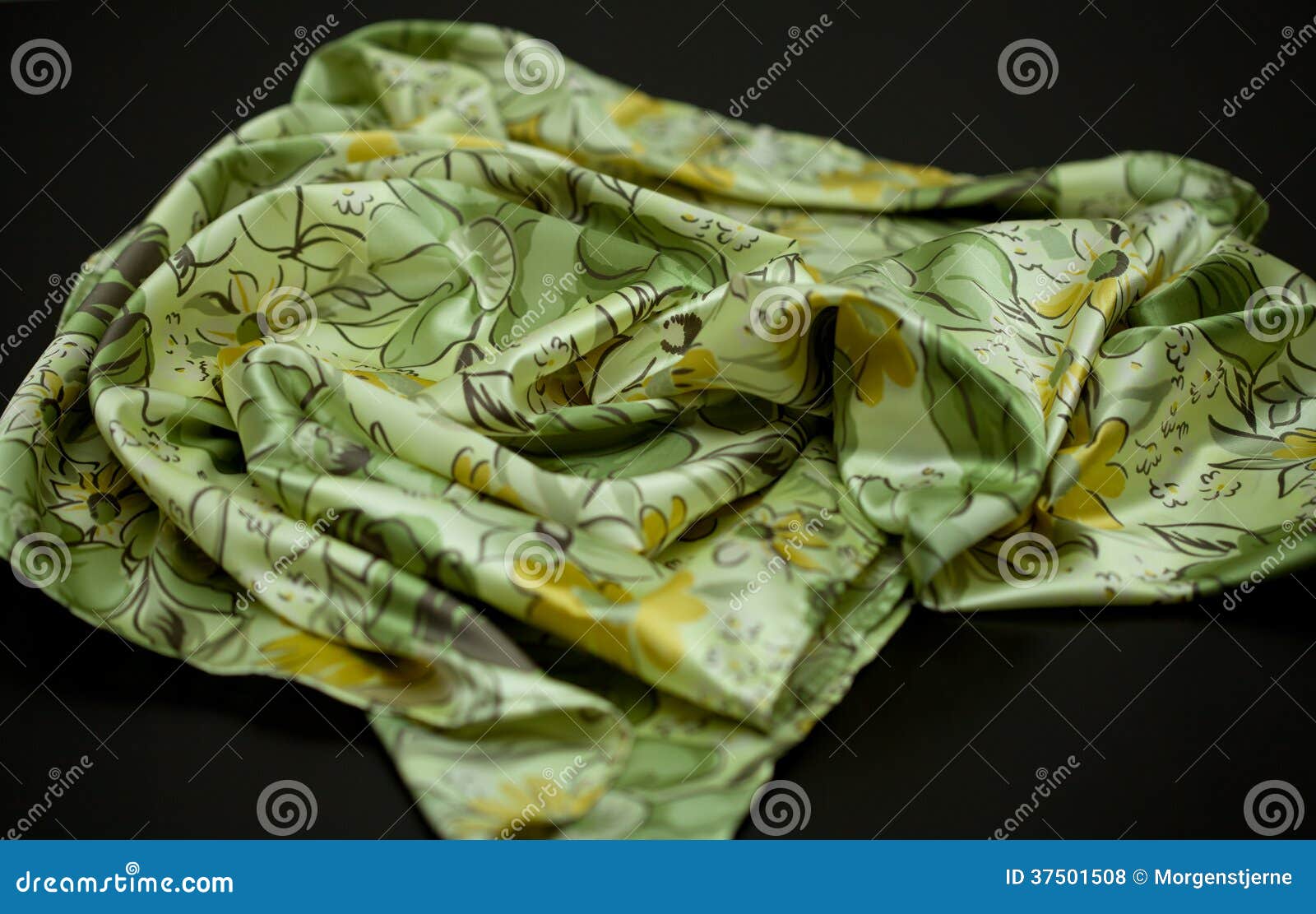 Green, Yellow Tender Colored Textile, Elegance Rippled Material Stock ...