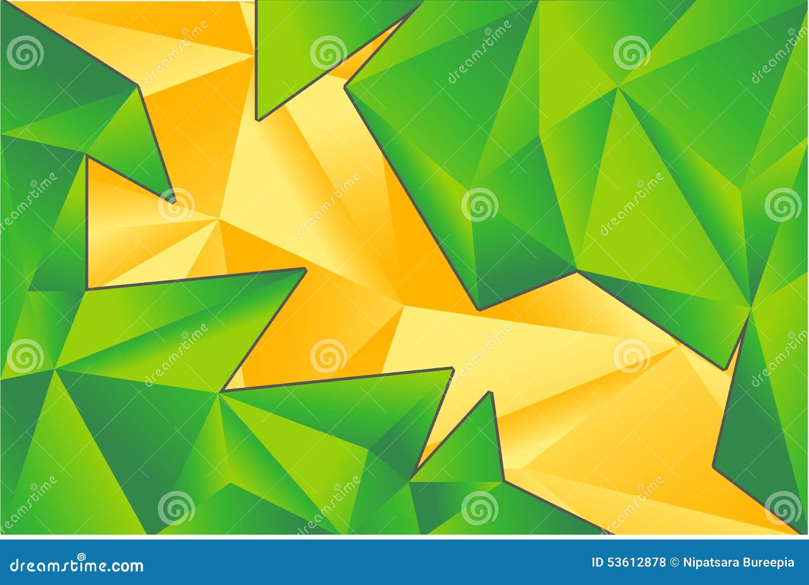 Green and Yellow Triangle Card Design Stock Vector - Illustration of ...