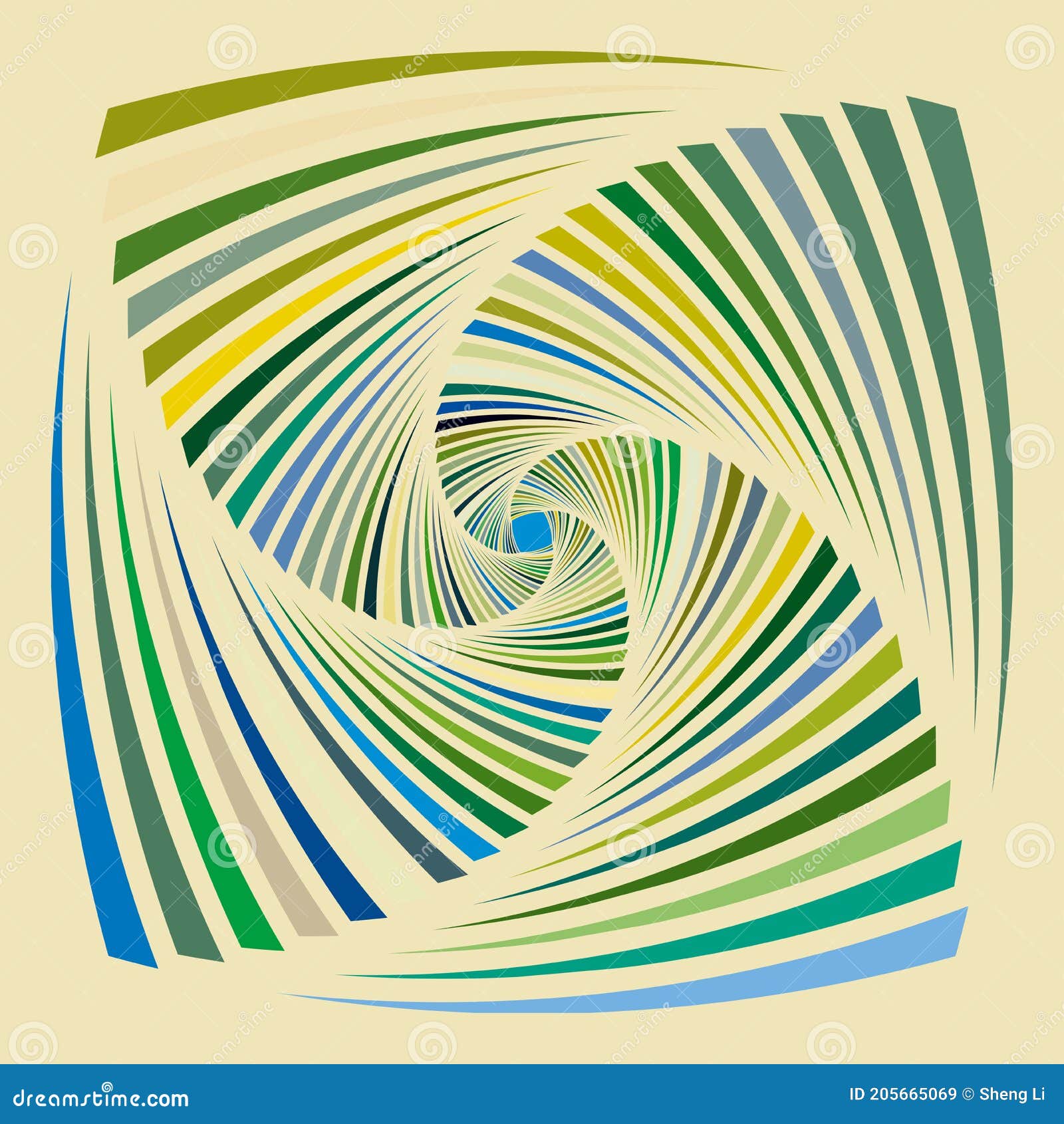 A Green and Yellow Vortex Pattern Design Background Stock Vector ...