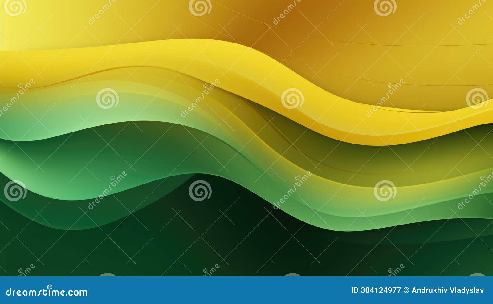 Green and Yellow Waves Background, Abstract Illustration Stock ...