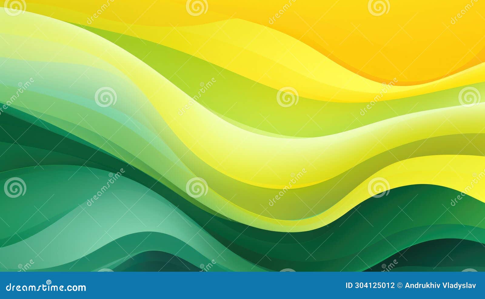 Green and Yellow Waves Background, Abstract Illustration Stock ...