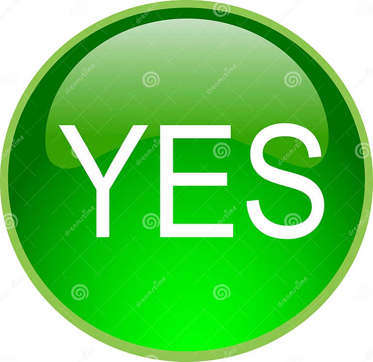 Green yes button stock illustration. Illustration of internet - 10058887