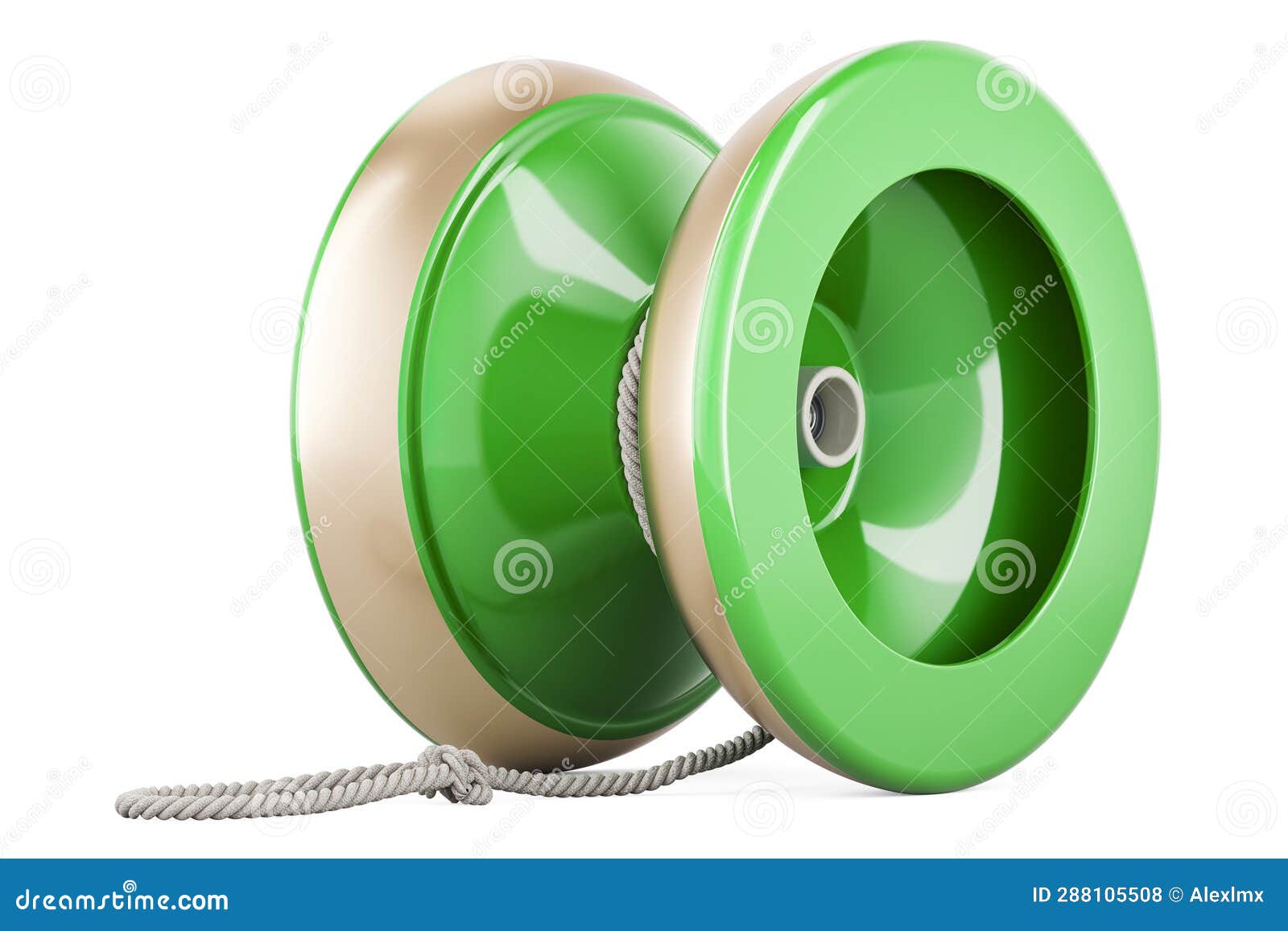 Green yo-yo, 3D rendering stock illustration. Illustration of single ...