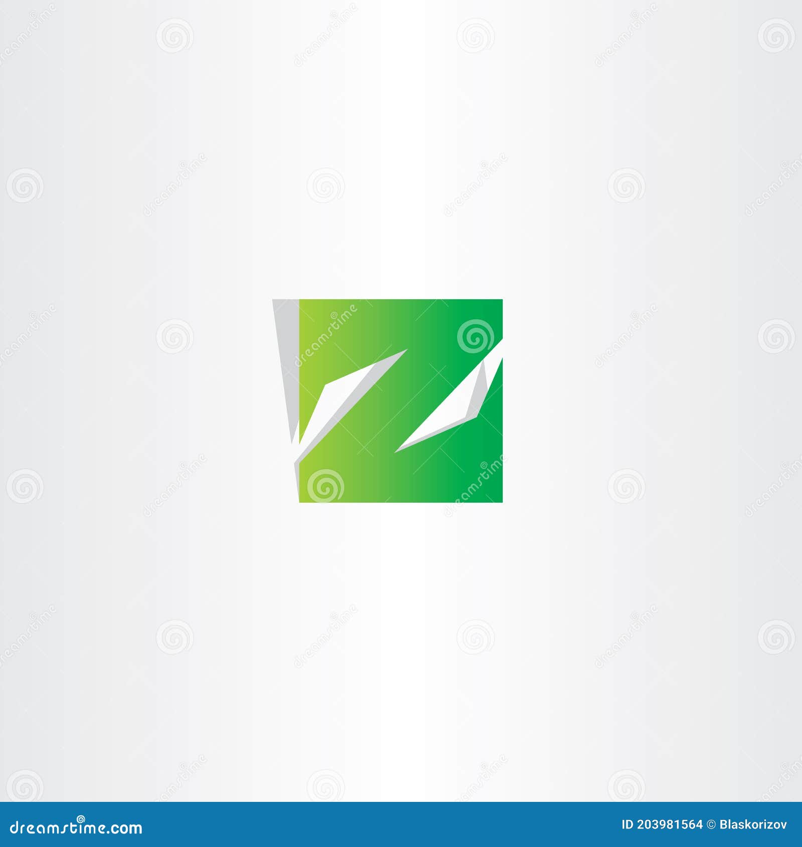 Green Z Letter Logo Square Icon Vector Stock Vector - Illustration of ...