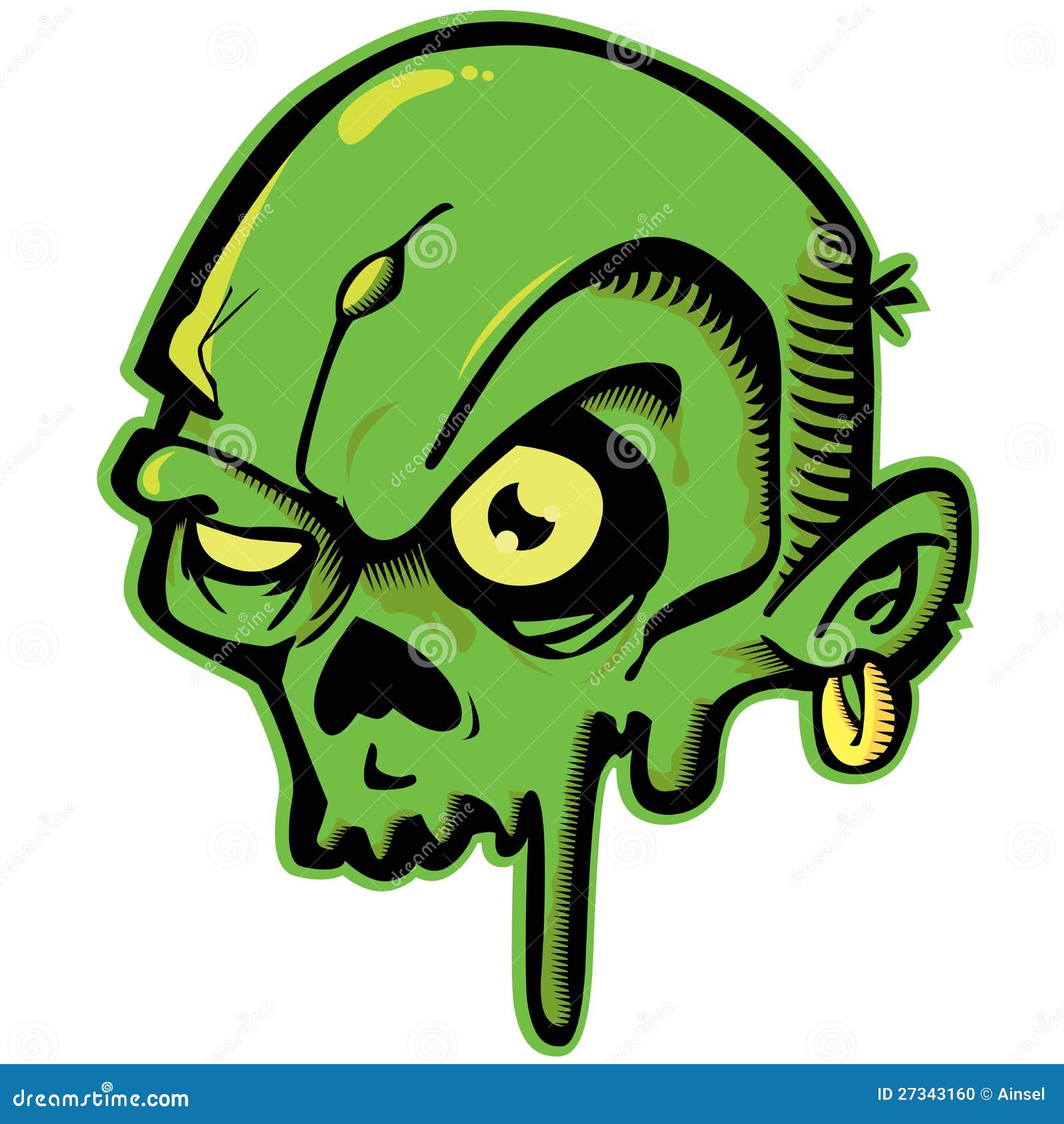 Green zombie stock vector. Illustration of zombie, green - 27343160