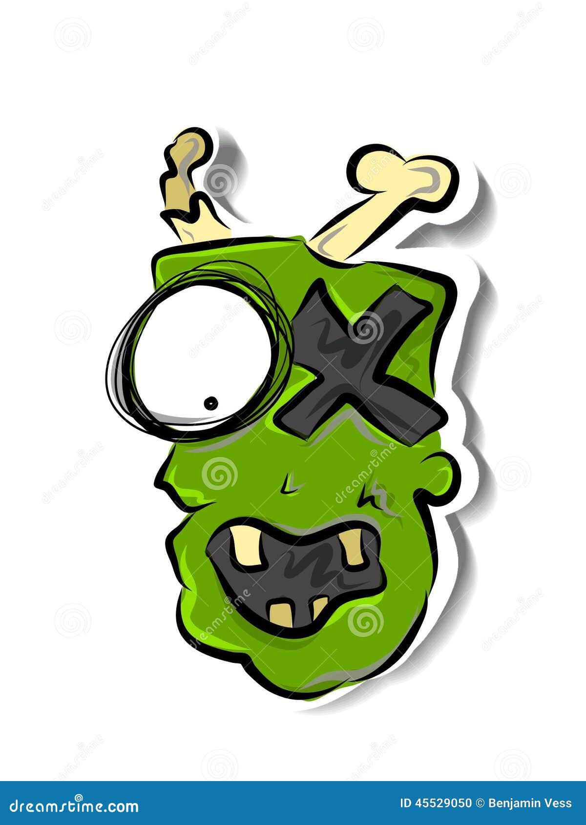 Green Zombie stock illustration. Illustration of missing - 45529050