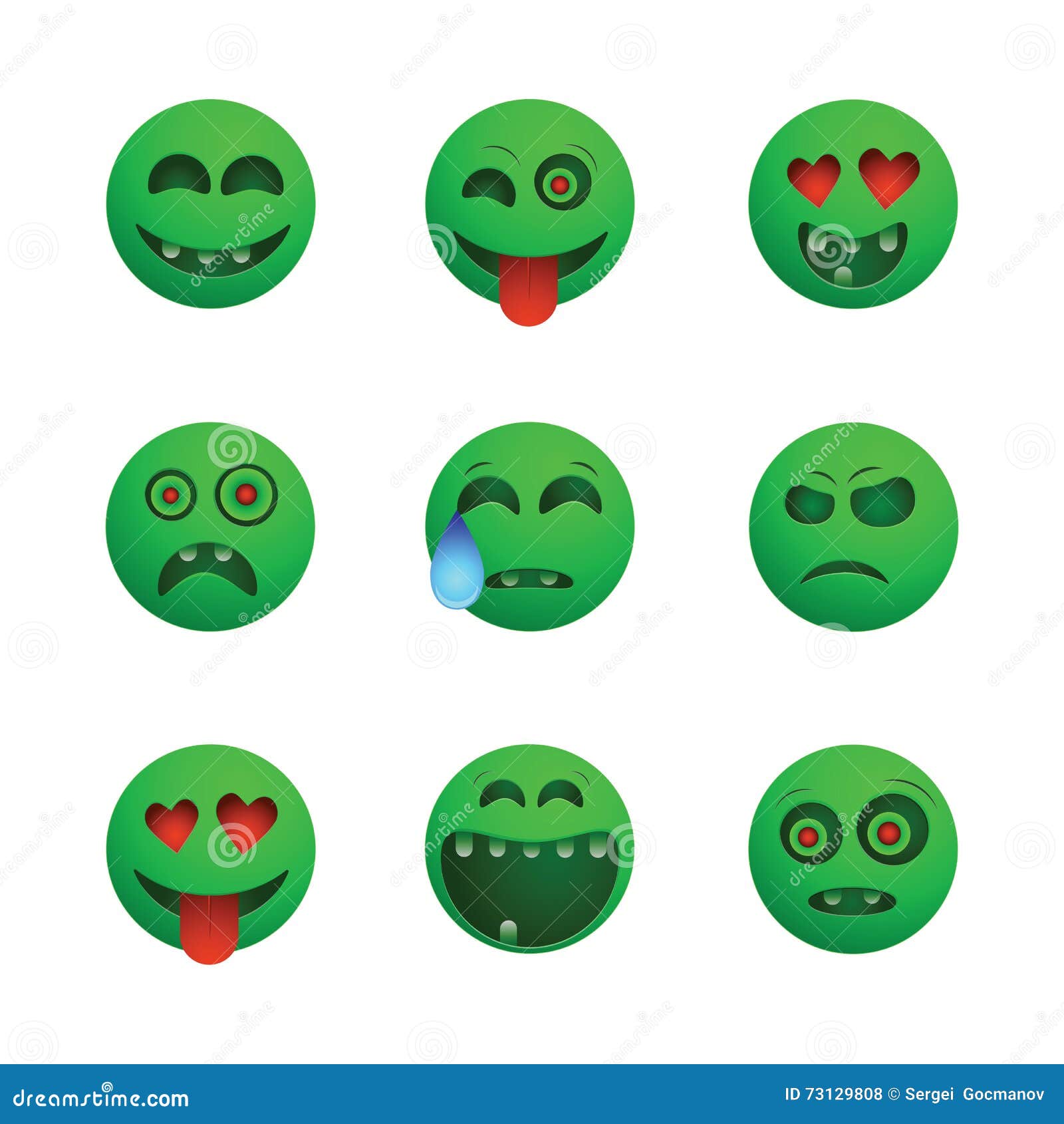 Zombie Smiley Face Emoticon Stock Vector Getty Images