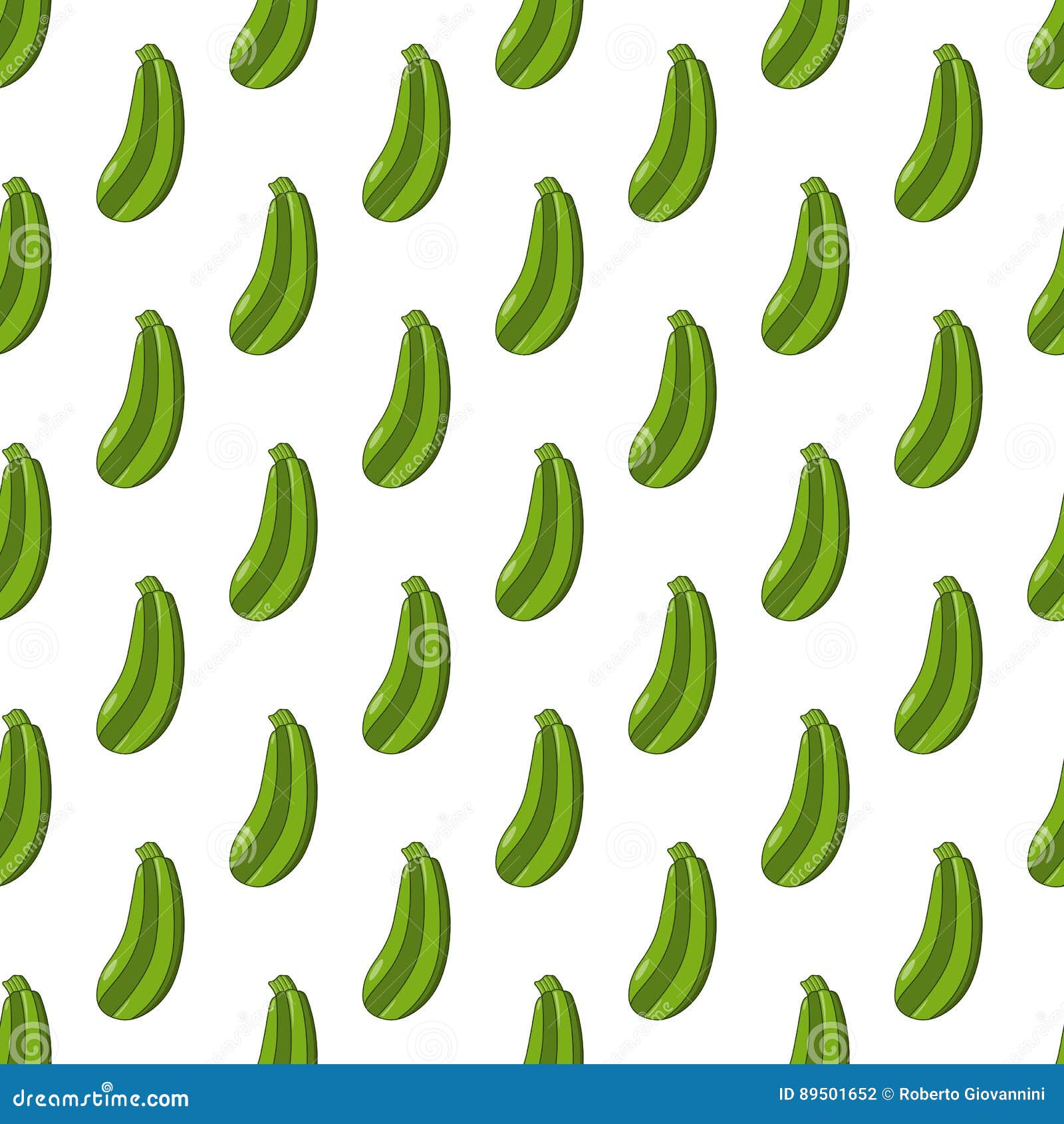 Green Zucchini Seamless Pattern on White Stock Vector - Illustration of ...