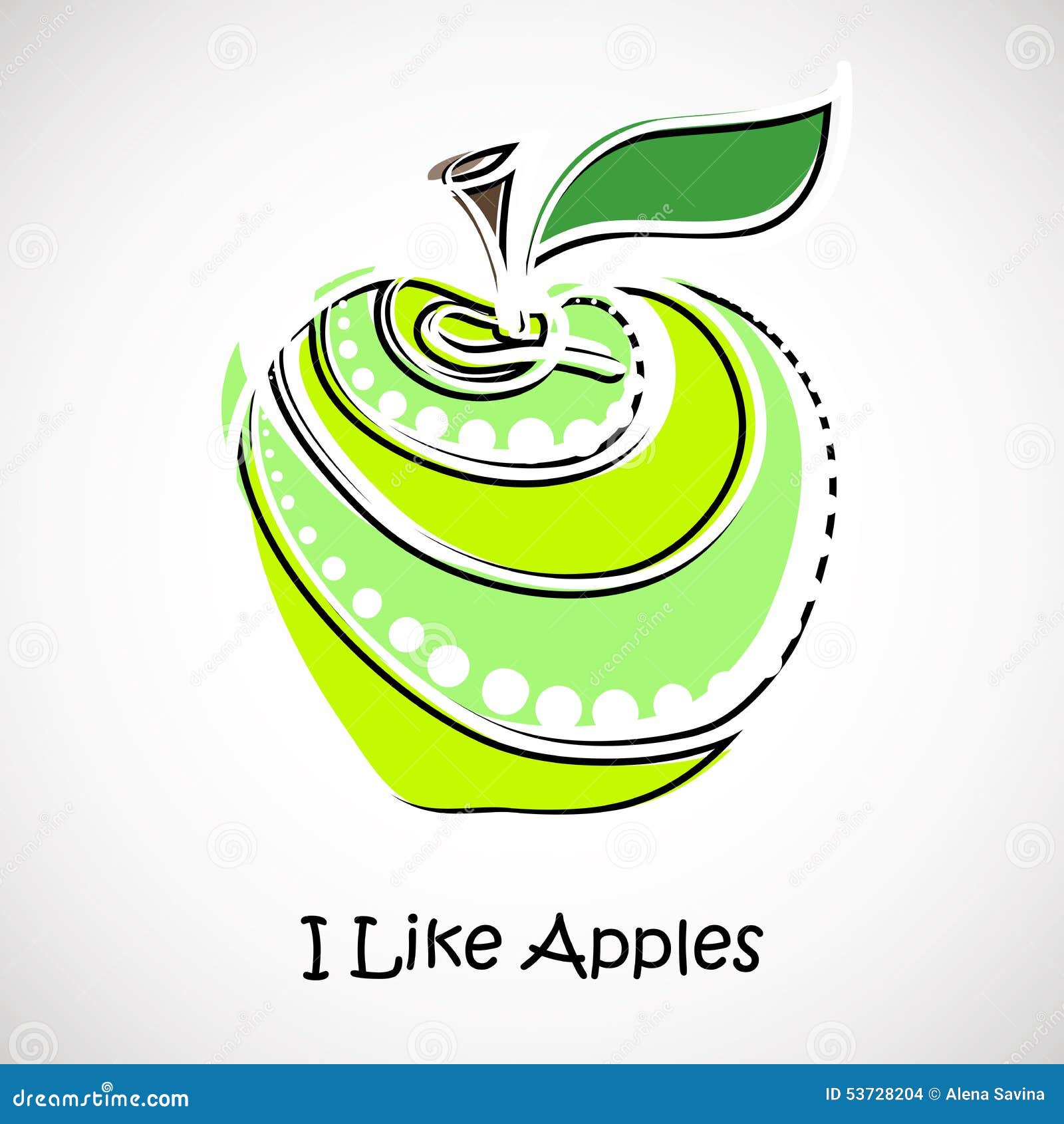 GreenApple stock vector. Illustration of backdrop, colorful - 53728204