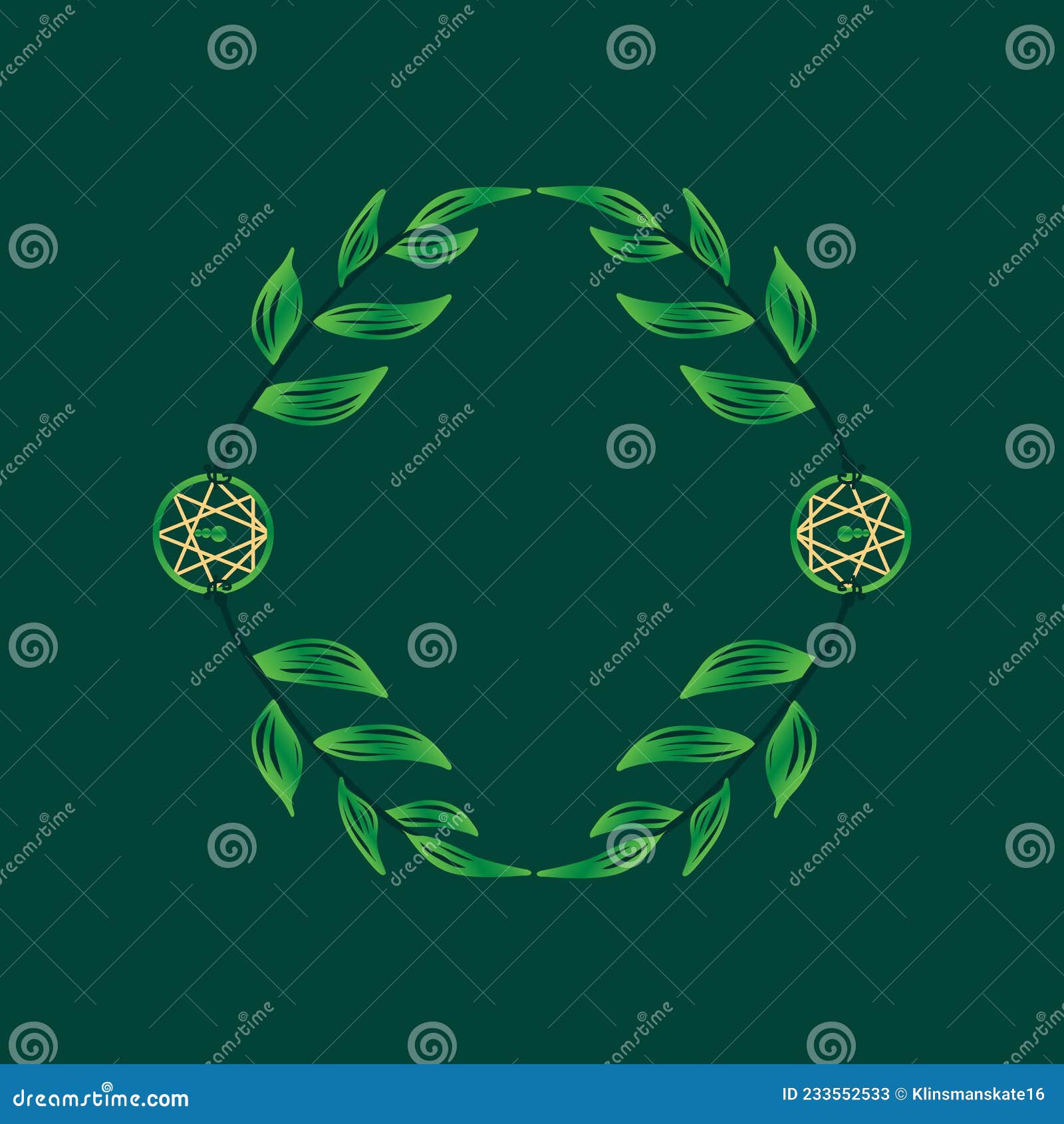 Greenery Frame Template Design Concept Stock Vector - Illustration of ...