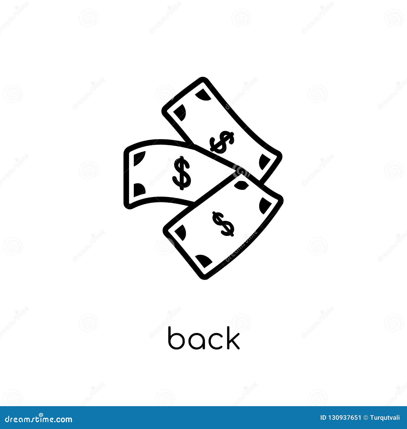 Greenback Icon. Trendy Modern Flat Linear Vector Greenback Icon Stock ...