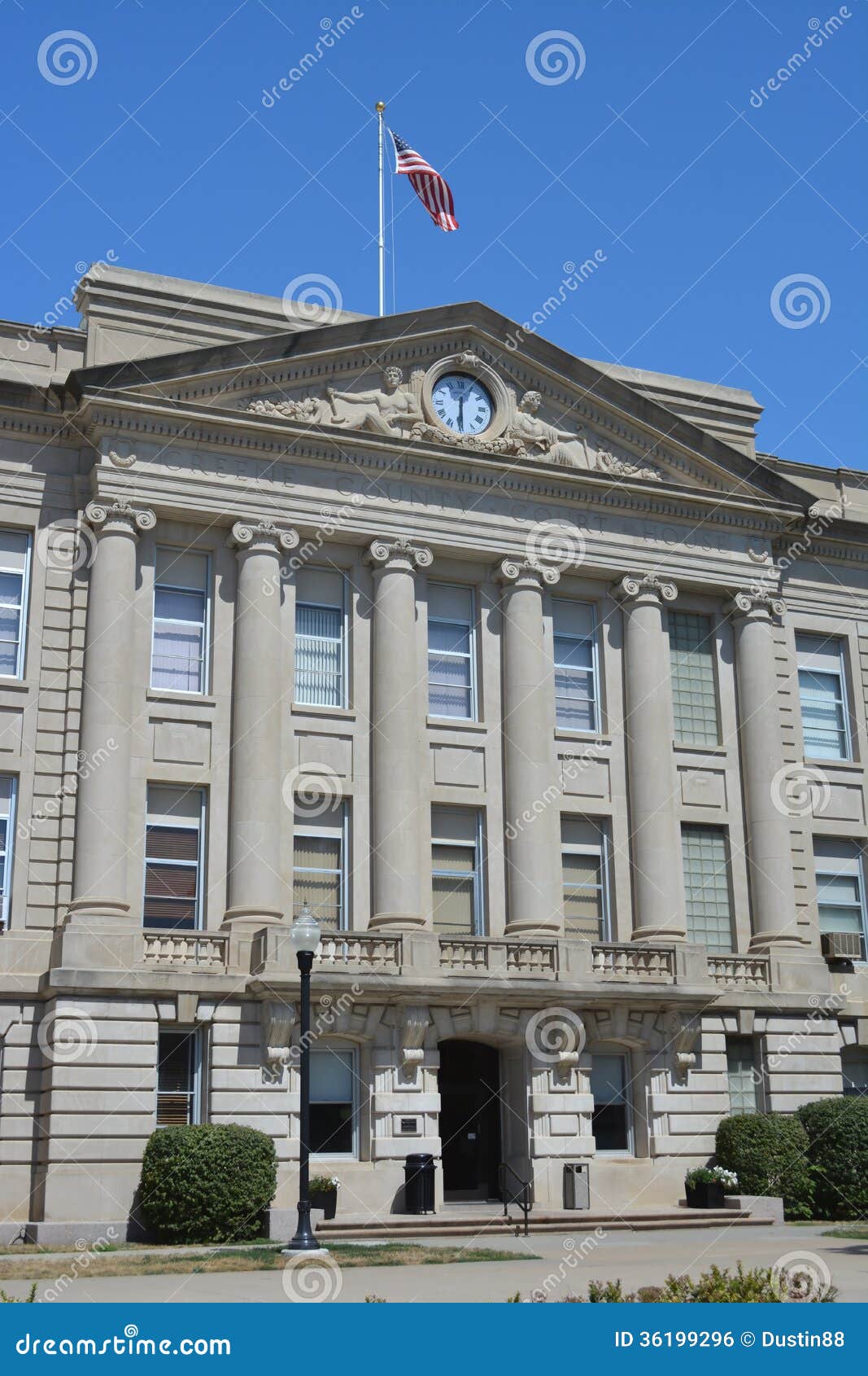Greene County Courthouse-Jefferson Iowa Stock Photo - Image of flag ...