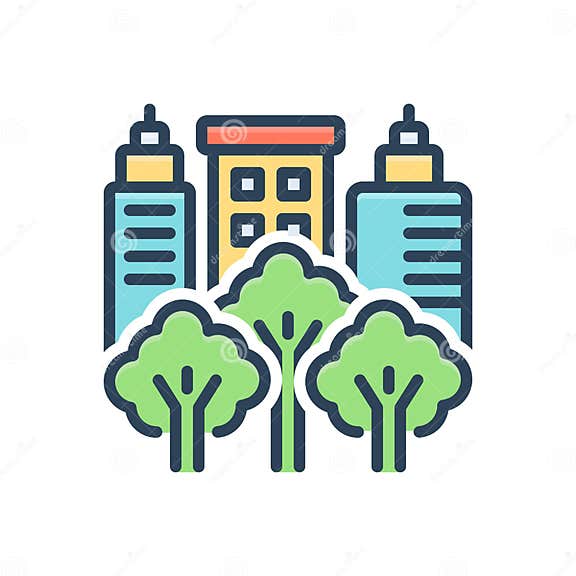 Color Illustration Icon for Greene, Greenery and Environment Stock ...