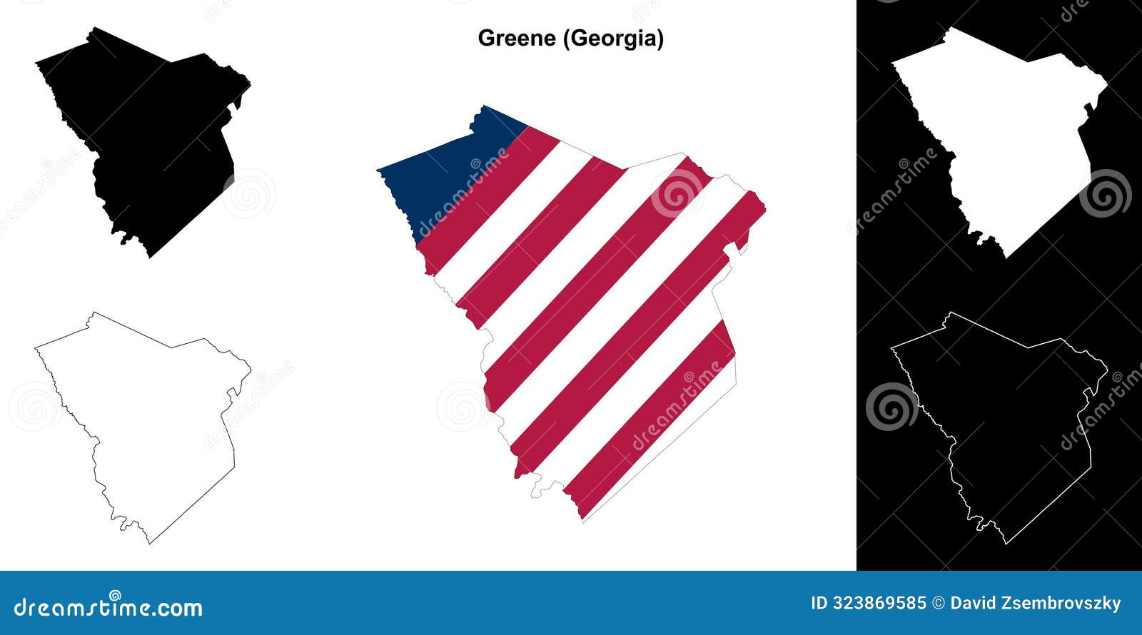 Greene outline map stock vector. Illustration of detailed - 323869585