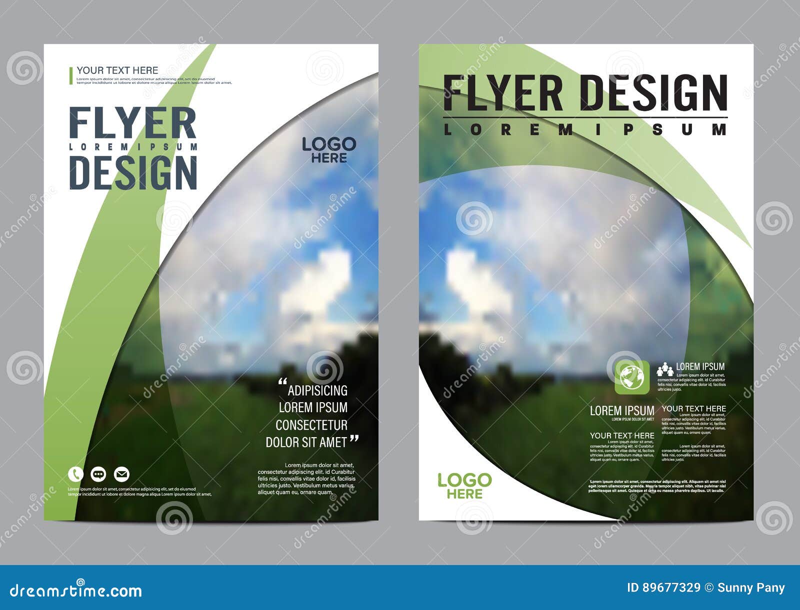 Greenery Brochure Layout Design Template. Stock Vector - Illustration ...