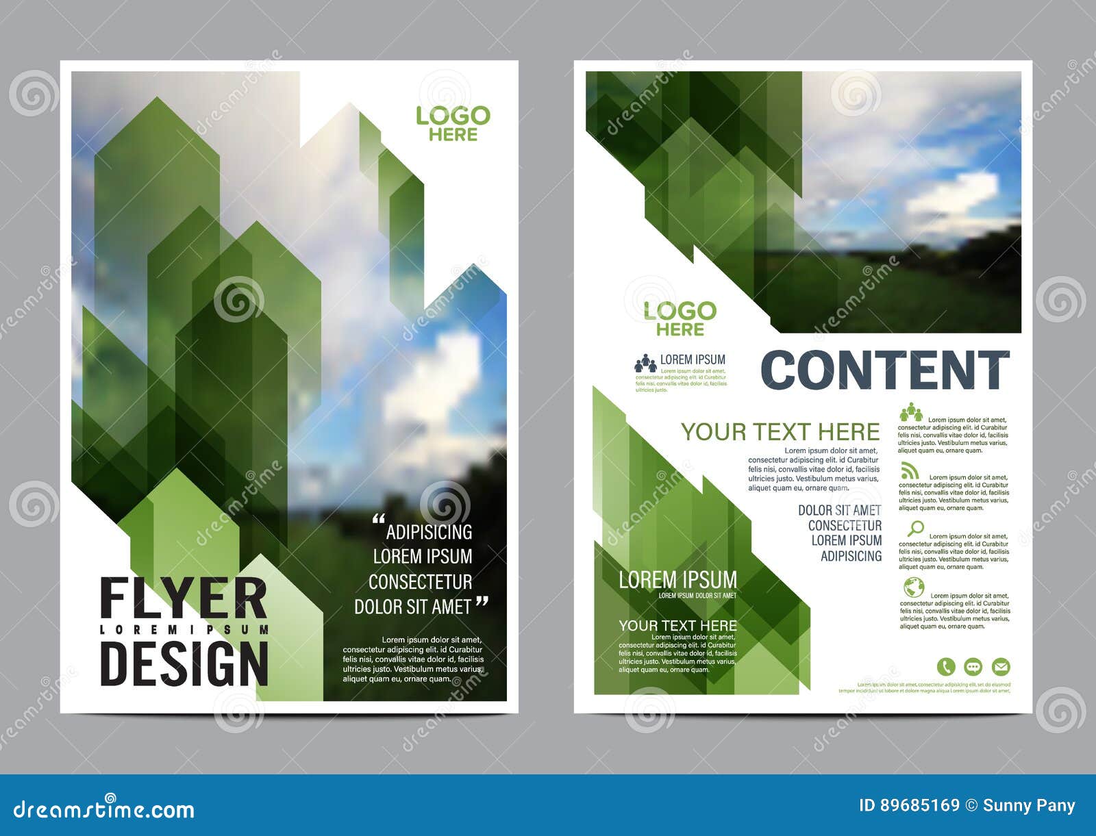 Greenery Brochure Layout Design Template. Annual Report Flyer Leaflet ...
