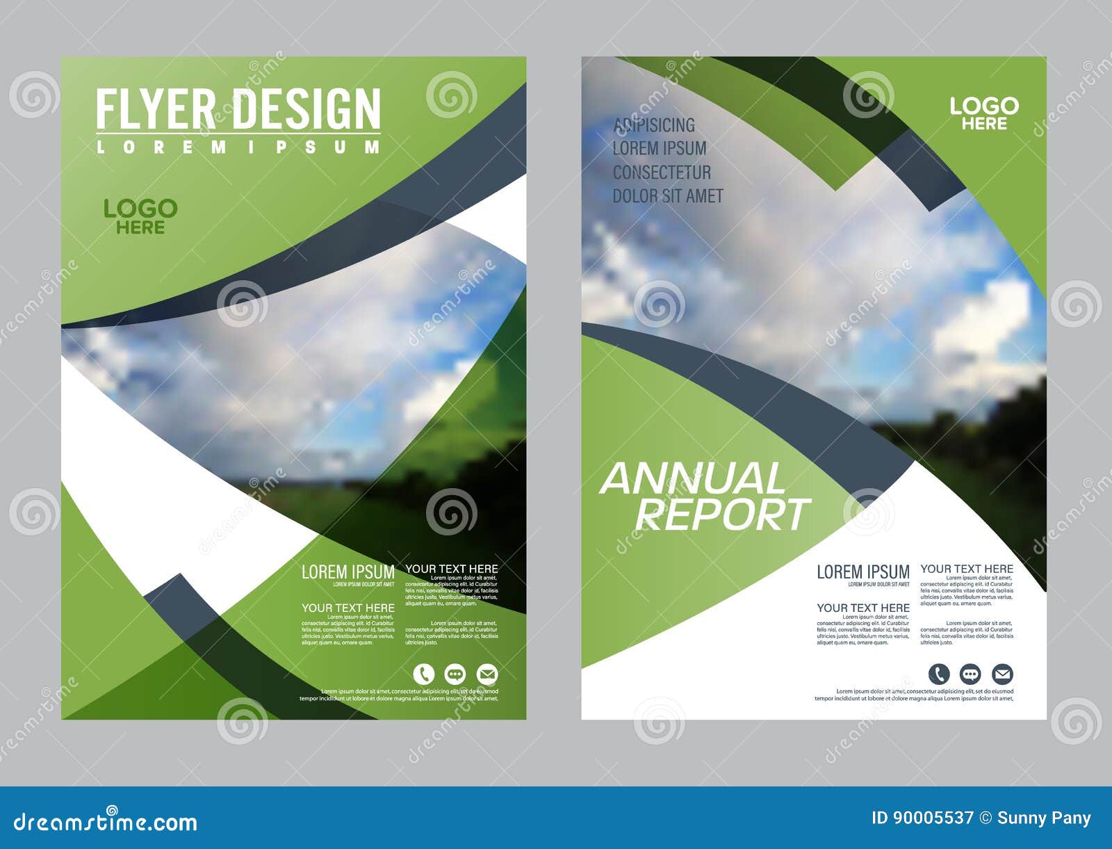 Greenery Brochure Layout Design Template. Stock Vector - Illustration ...