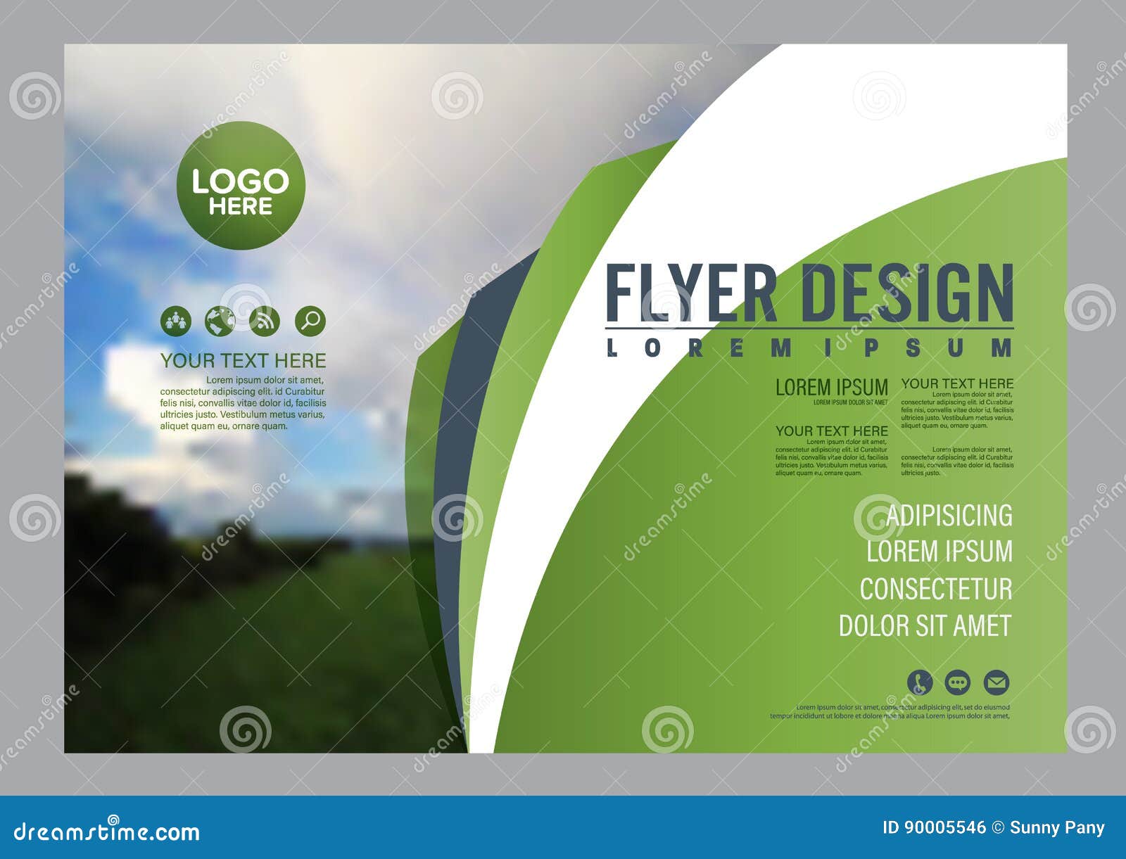 Greenery Brochure Layout Design Template. Annual Report Flyer Leaflet ...