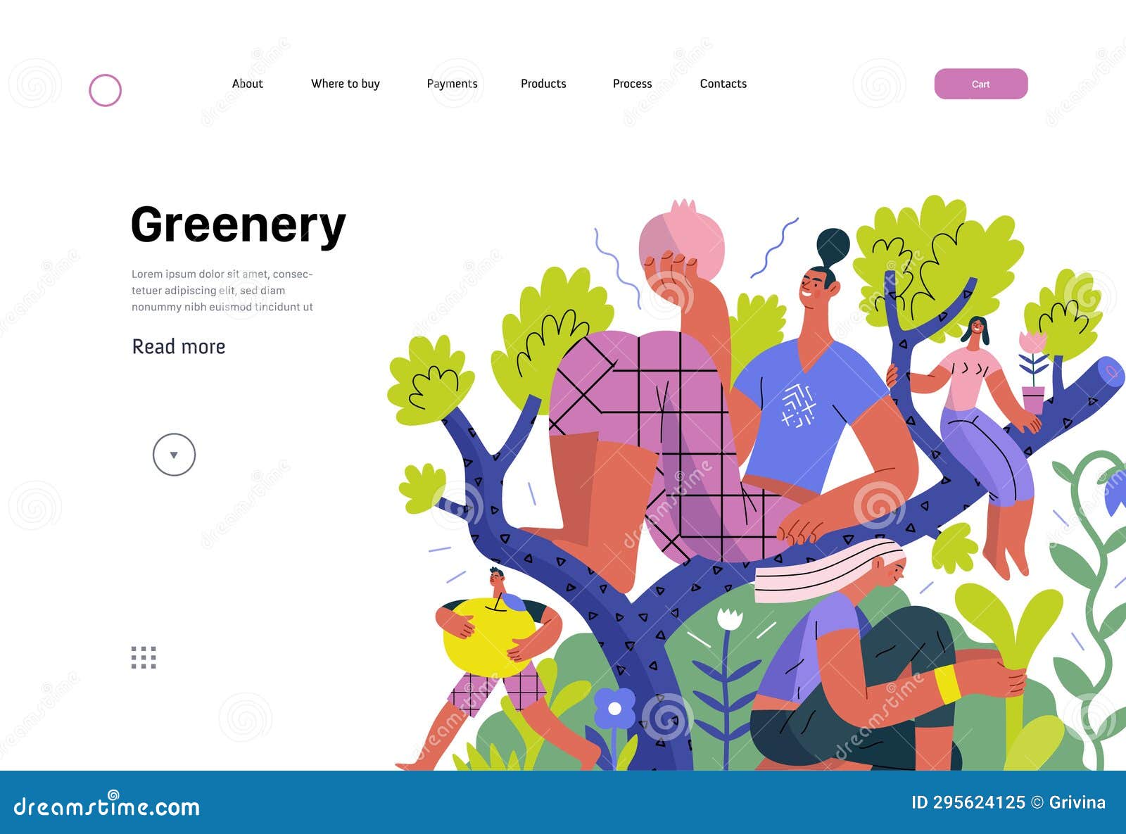 Greenery, Ecology Flat Vector Illustration Stock Vector - Illustration ...