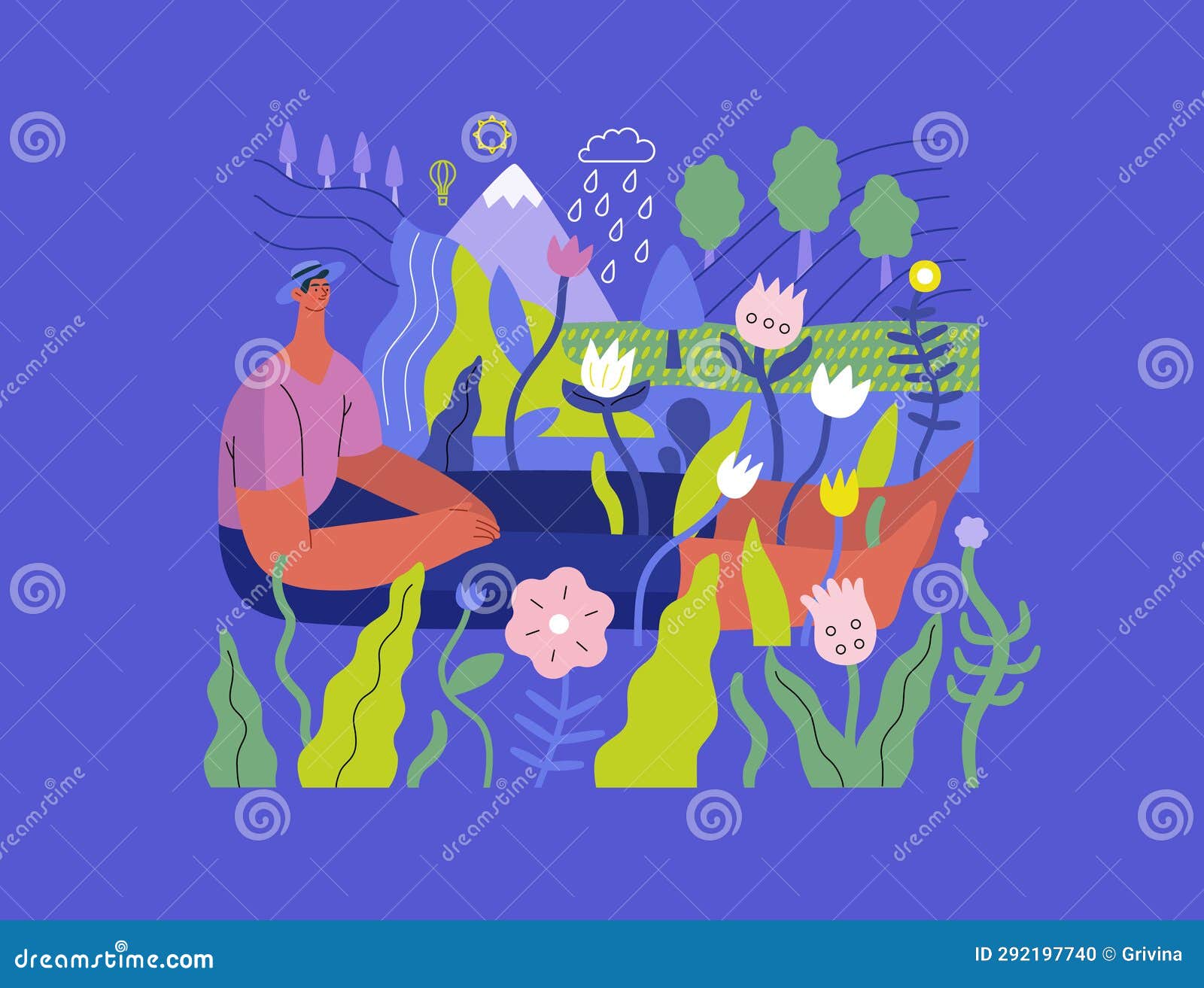 Greenery, Ecology Flat Vector Illustration Stock Illustration ...