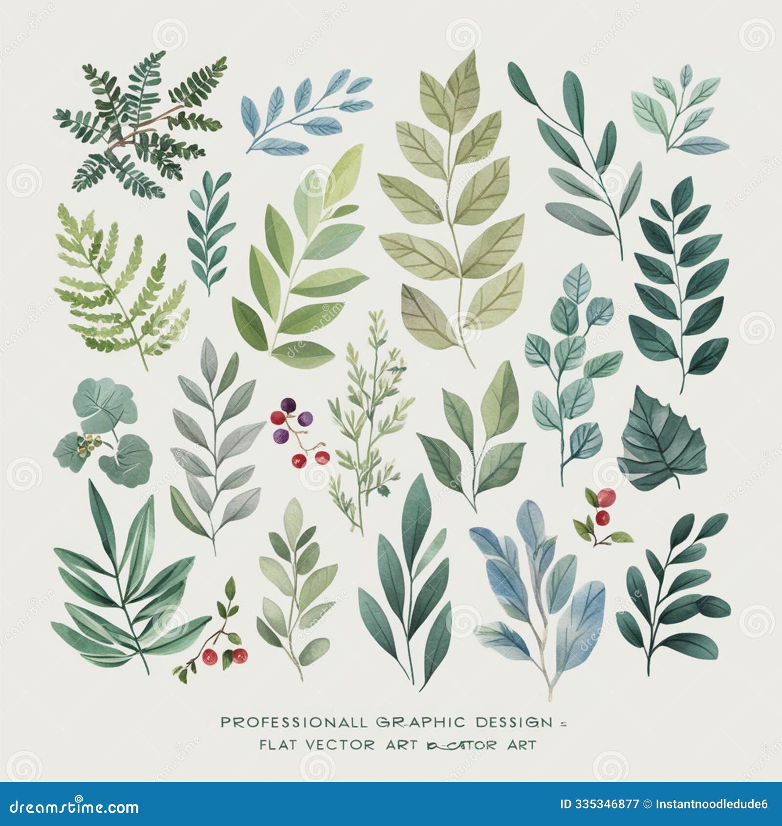 Greenery Elements. Leaves Branches Foliage Wedding Plants, Vintage ...